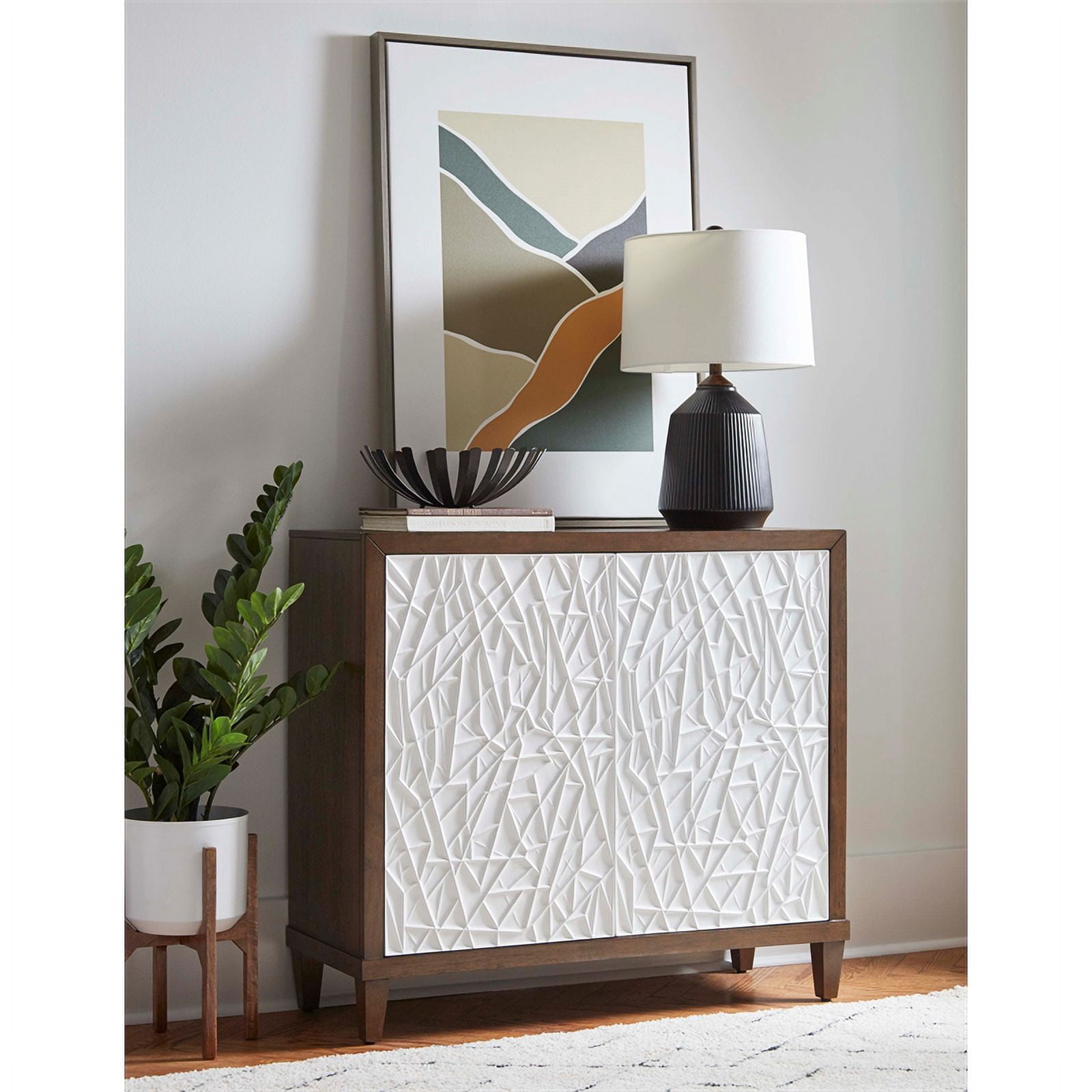 Modern Wood 40" Console with doors Entertainment TV Stand Fully ...