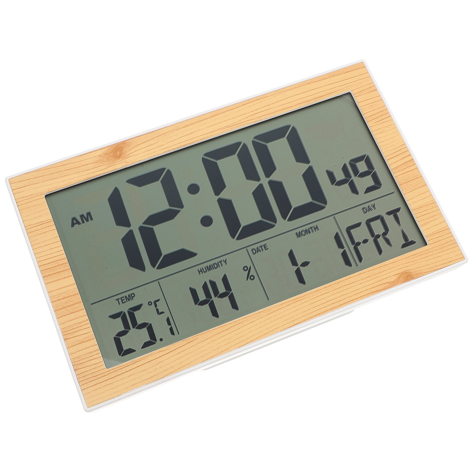 Modern Wood Grain Digital Wall Clock Humidity Clock Child 20.1X12.4X2 ...