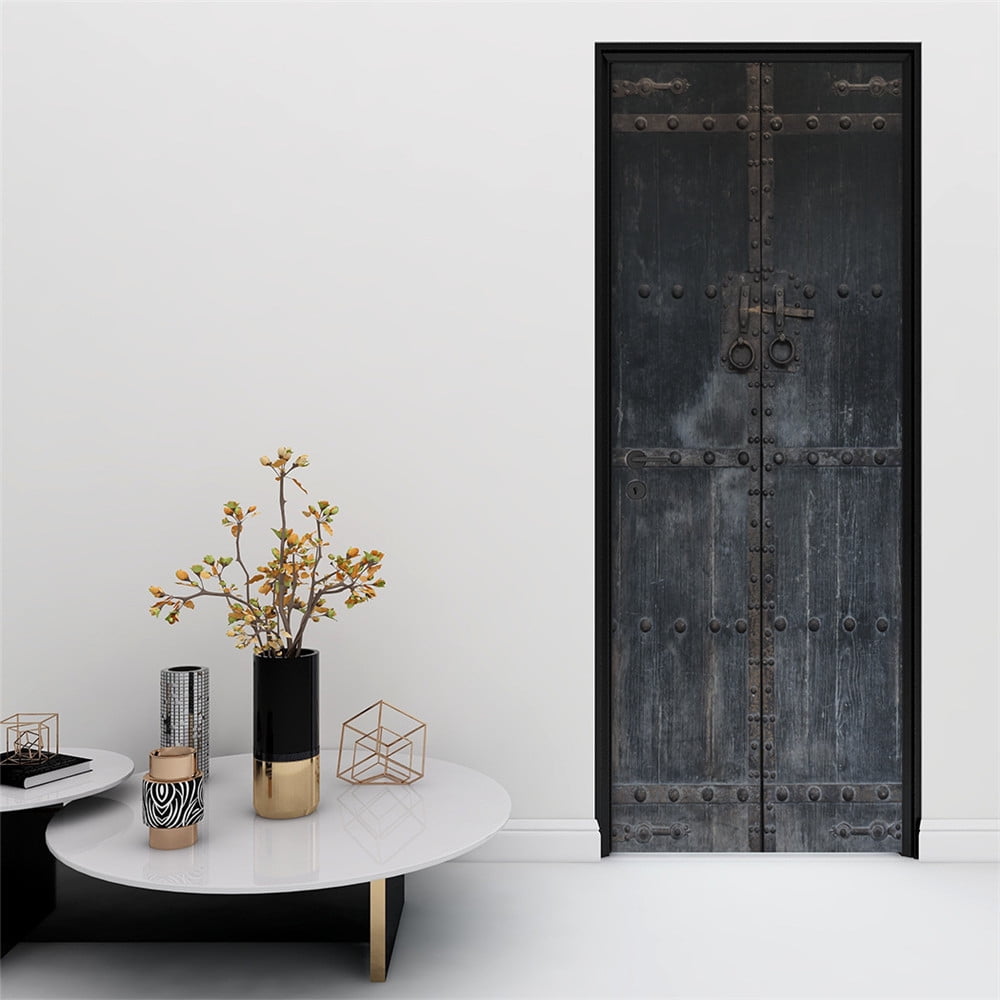 Modern Wood Grain Home r DIY Door PVC Waterproof Classical Pattern ...