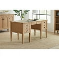 Modern Wood Half Pedestal Desk Wood Fully Assembled Light Brown ...