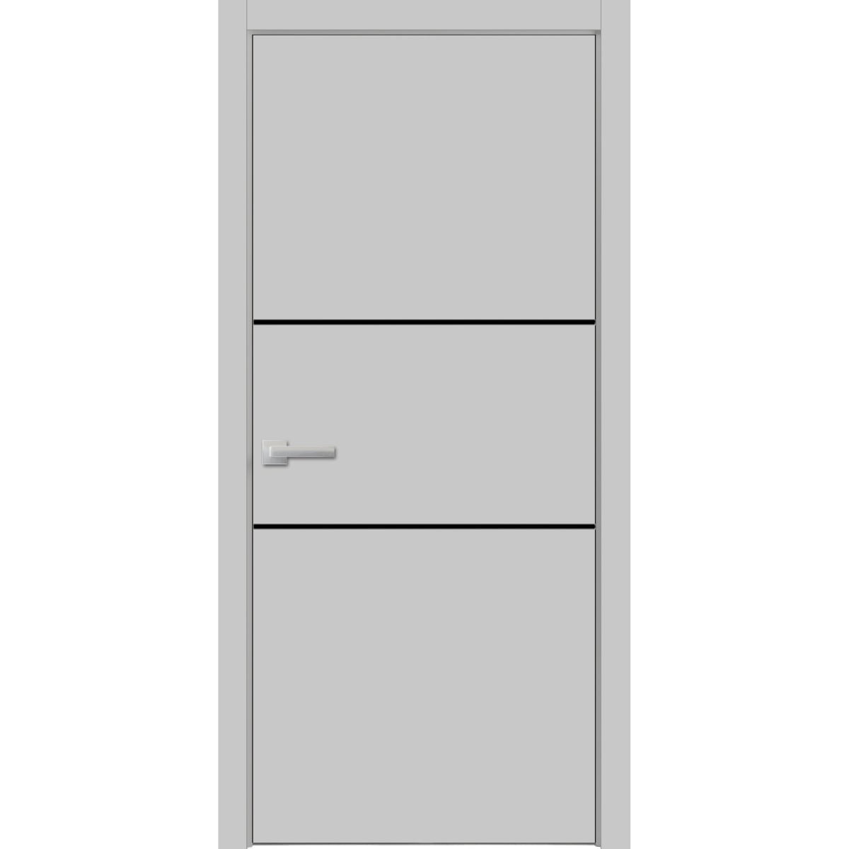 Modern Wood Interior Door with Hardware | Planum 0014 Matte Grey ...