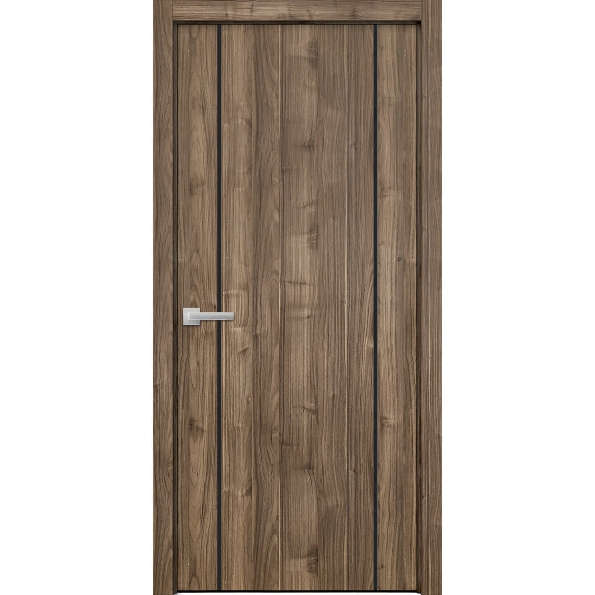 Modern Wood Interior Door with Hardware | Planum 0017 Walnut | Single ...