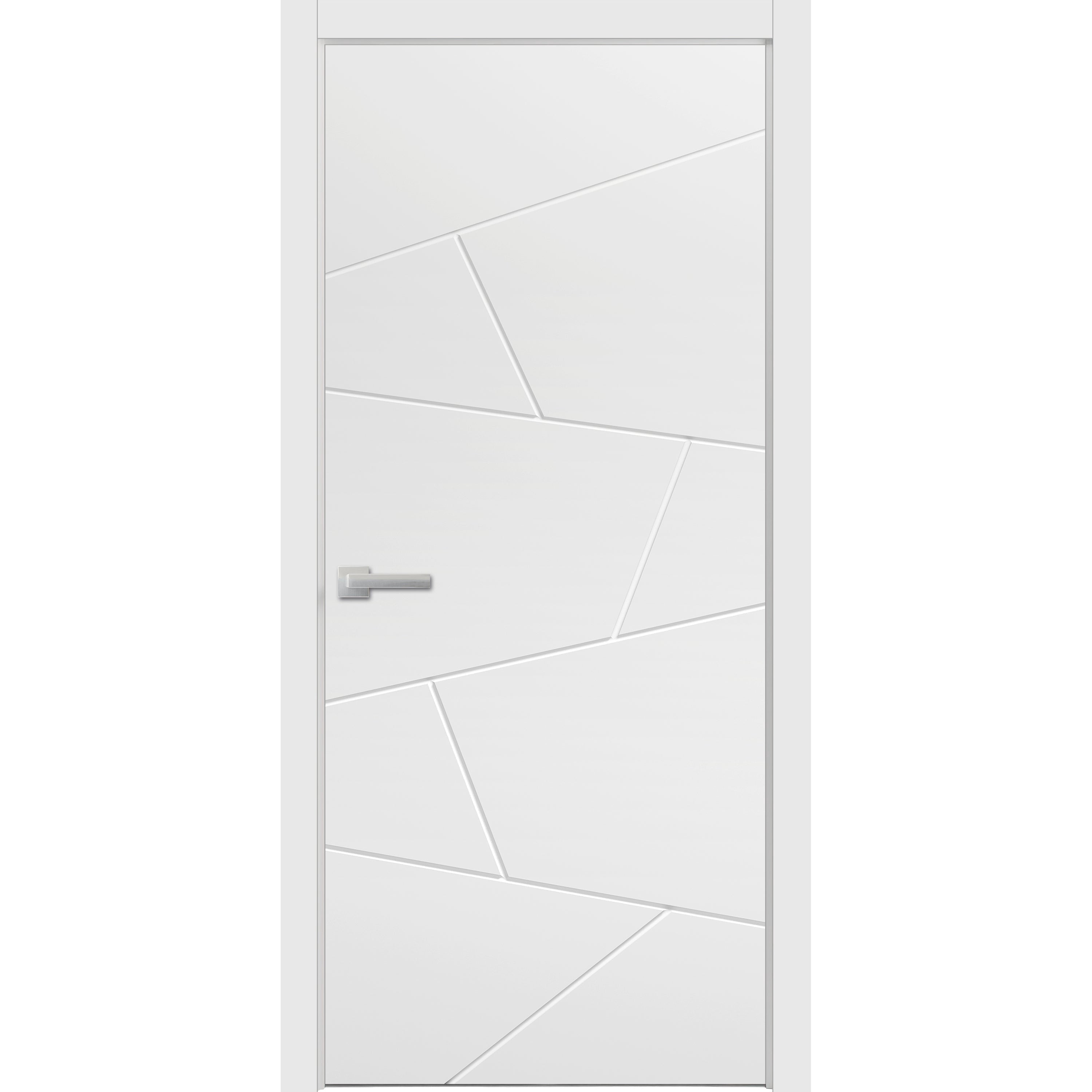 Modern Wood Interior Pre-Hung Door with Hardware | Planum 0990 White ...
