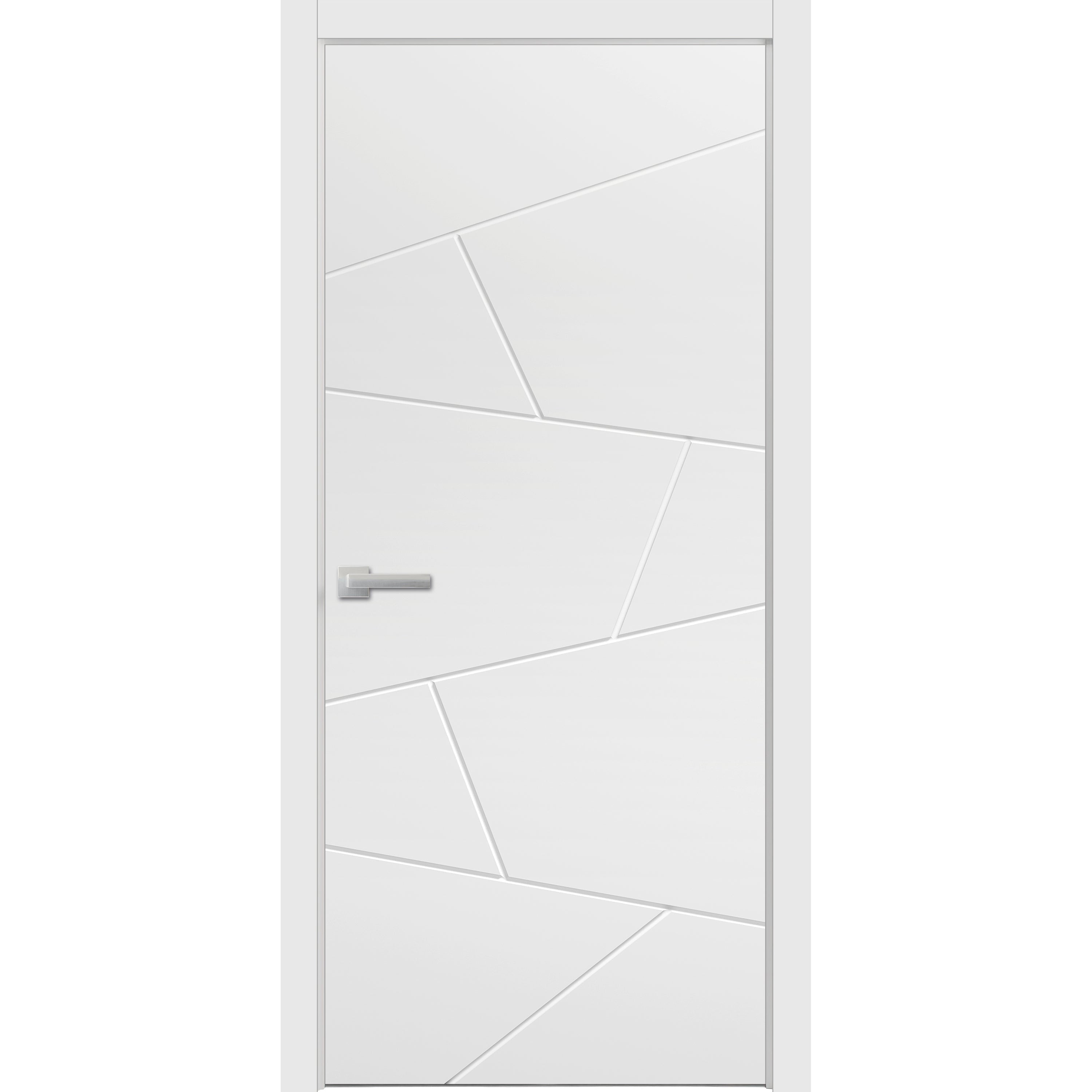 Modern Wood Interior Pre-Hung Door with Hardware | Planum 0990 White ...