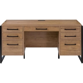 Laurel Modern Wood Credenza Office Desk with Computer Storage Drawers ...