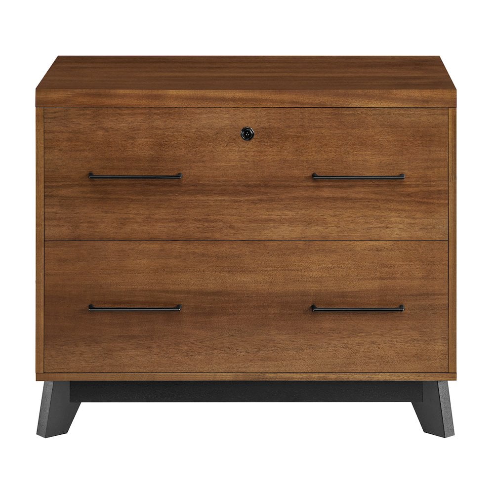 Modern Wood Lateral File Drawer Fully Assembled Rich Medium Brown ...