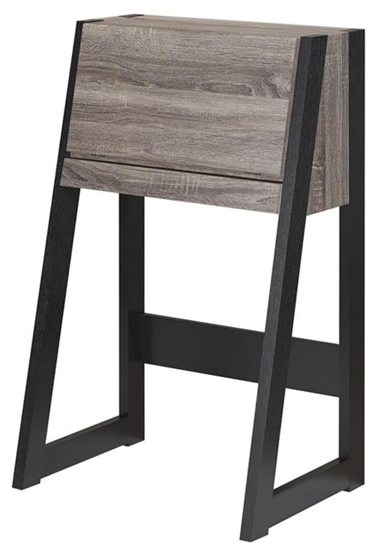 Modern Wood Secretary Desk in Distressed Gray and Black - Walmart.com