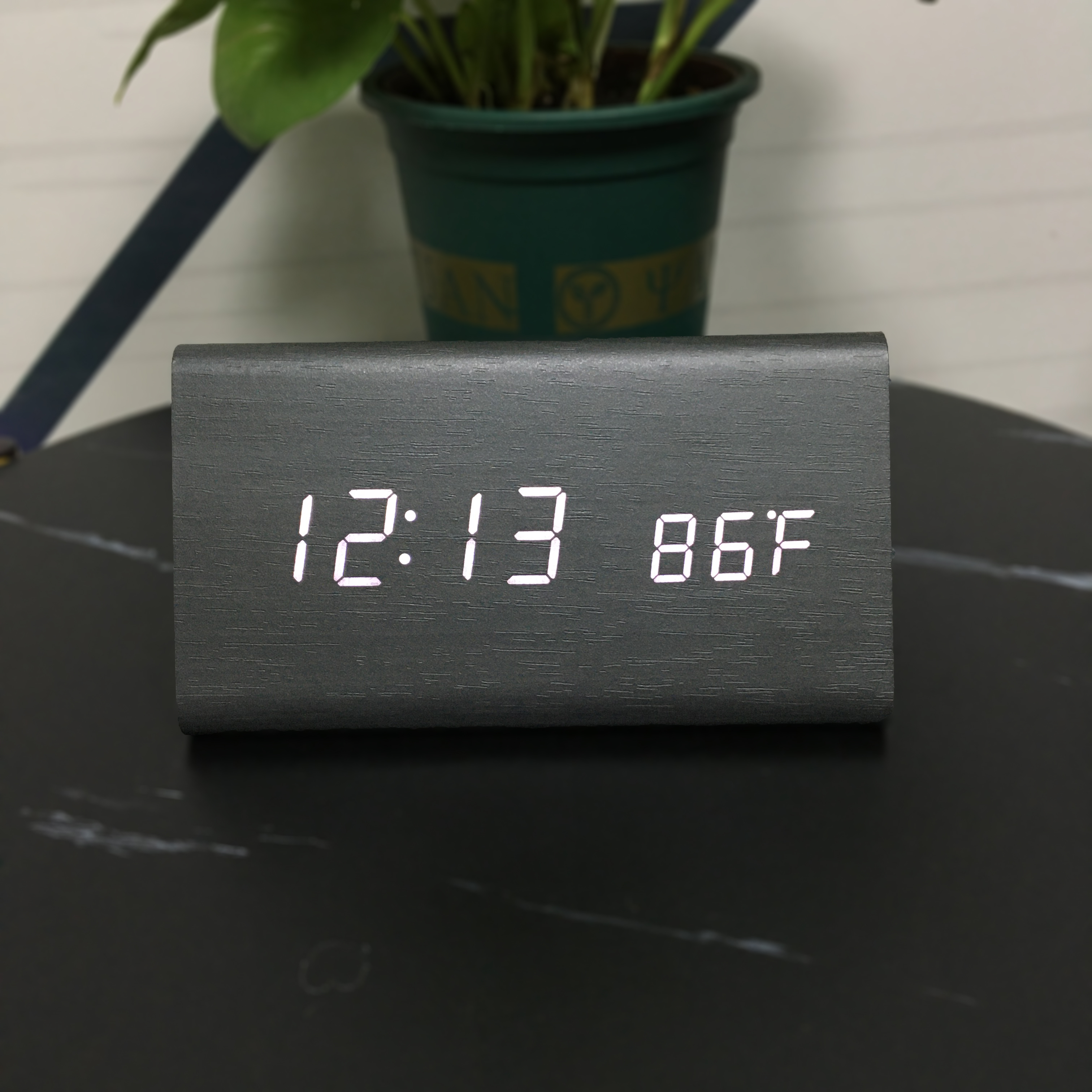 Oct17 LED Wooden Desk Clock Alarm Snooze Voice Control Timer ...