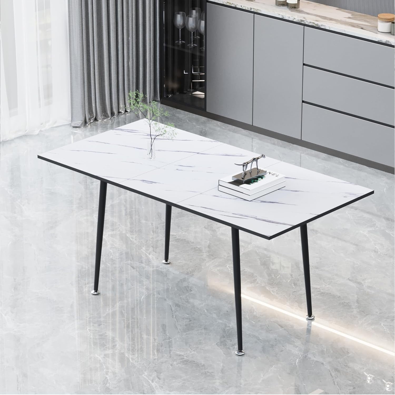 Modern Wooden Dining Table,Wooden Rectangle Table, Kitchen & Dining ...