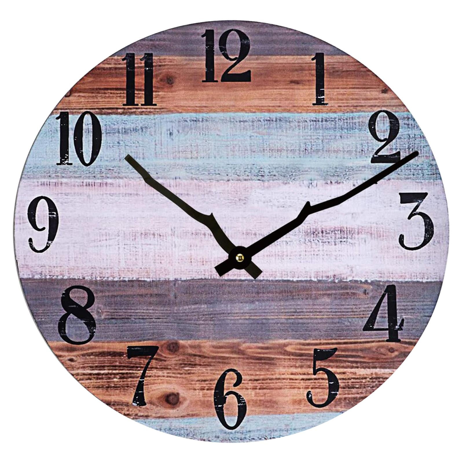 Modern Wooden Wall Clock 12inch Mute Hanging Clock for School Bathroom ...