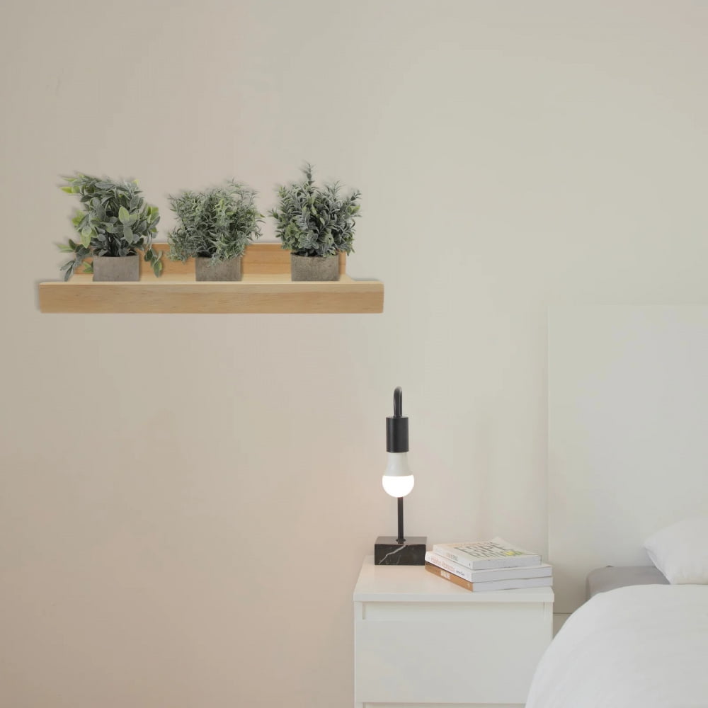 Modern Wooden Wall Shelf Small Floating Rack Storage Home Decor Planter ...