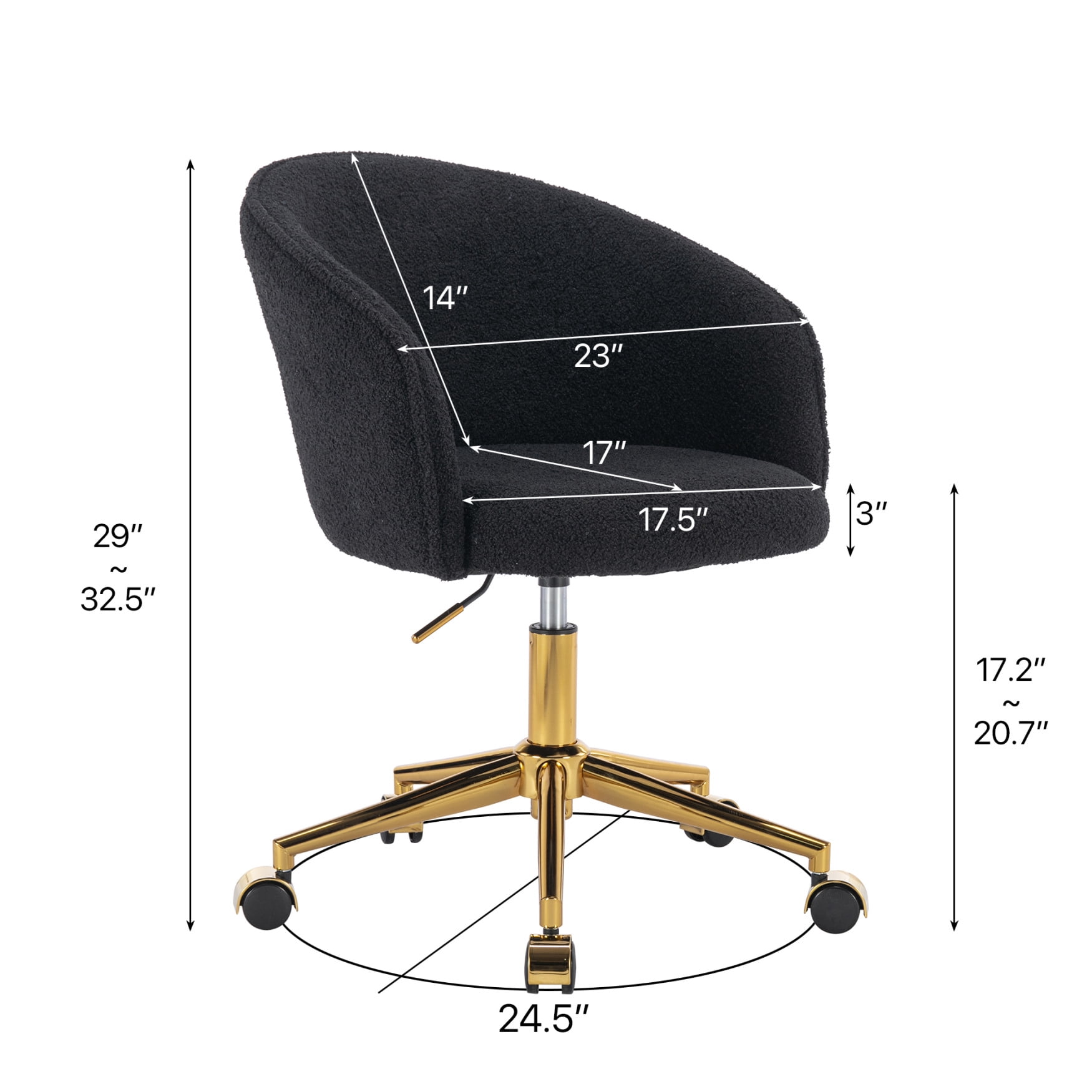 Modern Wool Office Chair with Adjustable Height and Swivel Base for ...