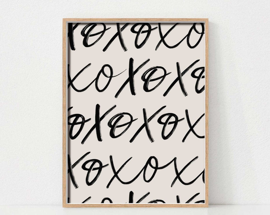 Modern Xoxo Wall Art Print, Minimalist Art, Valentine'S Decor, Nursery ...