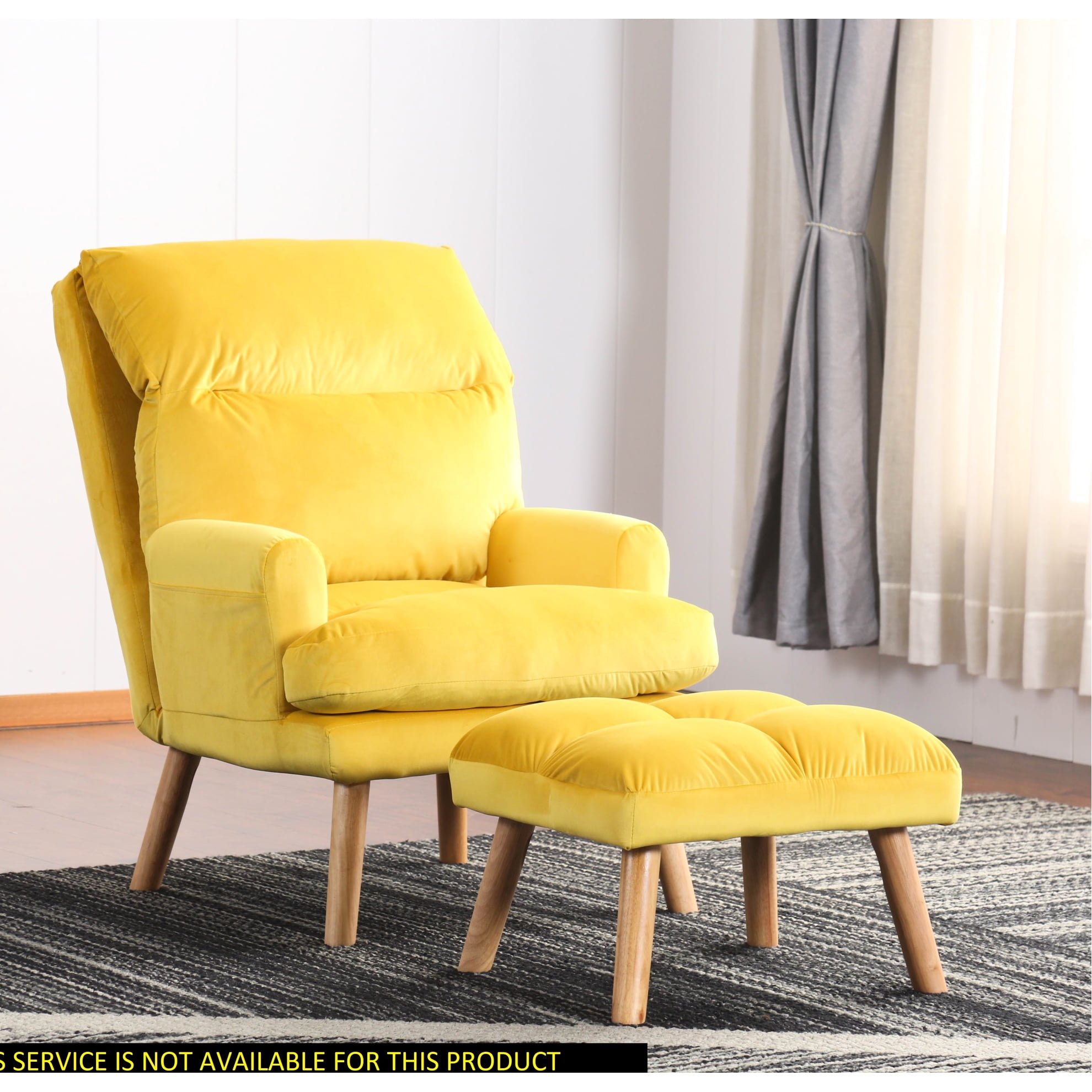Modern Yellow Fabric Click Clack Chair With For Relaxing Moments ...