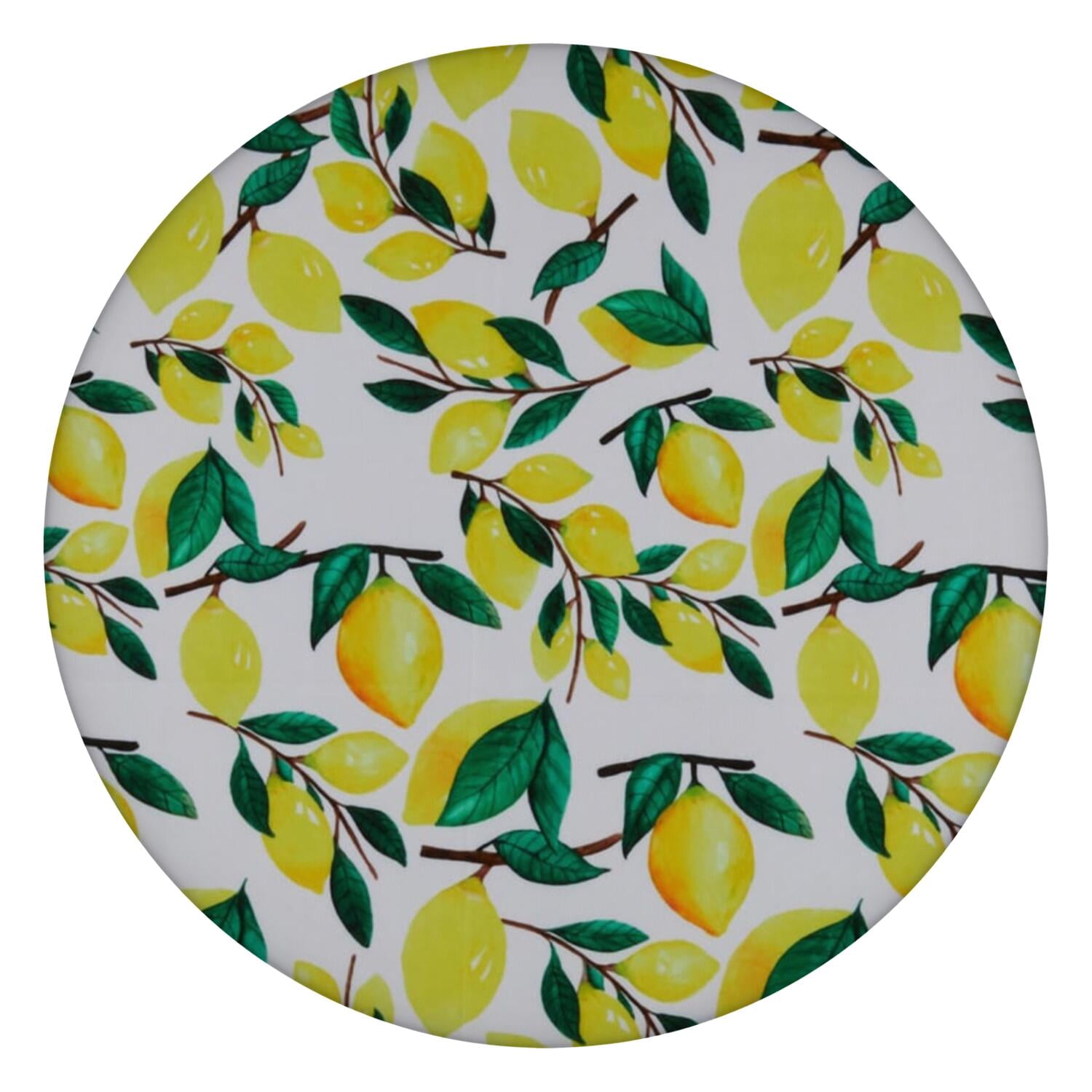 Modern Yellow Lemon Print Round Tablecloth - Spill-Proof Easy Clean ...