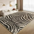 Modern Zebra Print Area Rugs, Brown Animal Texture Carpet, Machine ...