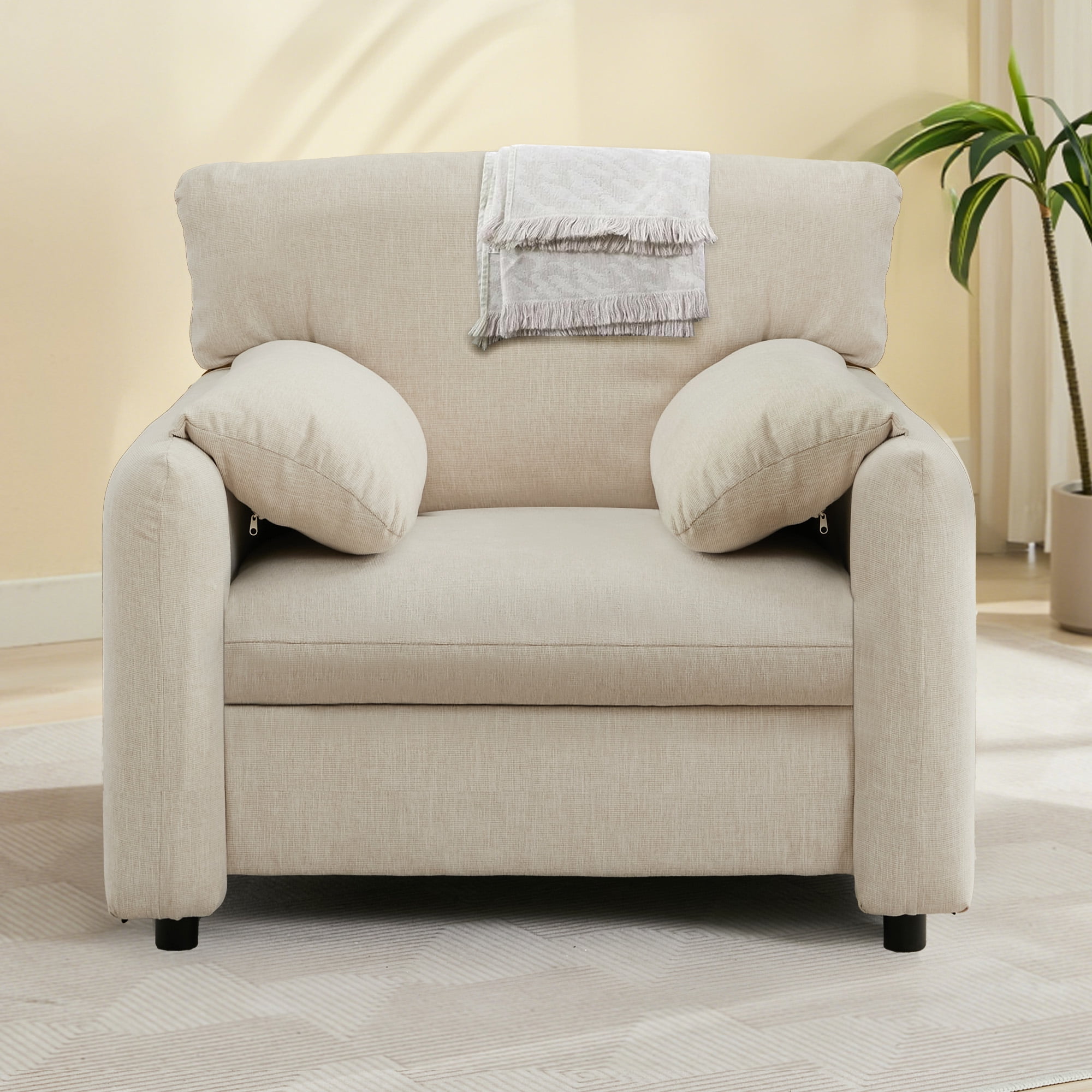 Modern accent chair, Chenille oversized arm chair, 38 inches wide ...