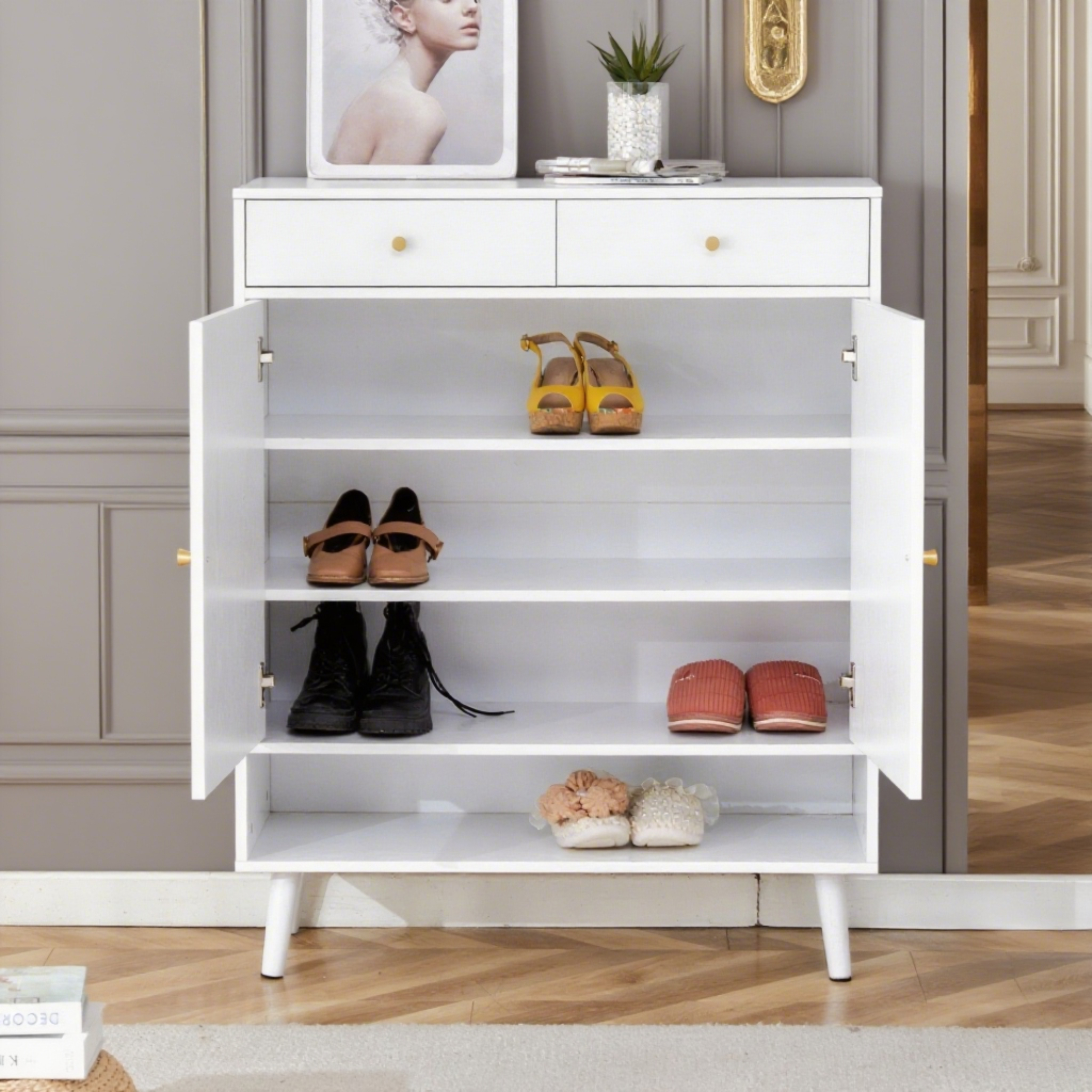 Modern and Simple Storage Cabinet, Rattan Shoe Cabinet, Bedside Table ...