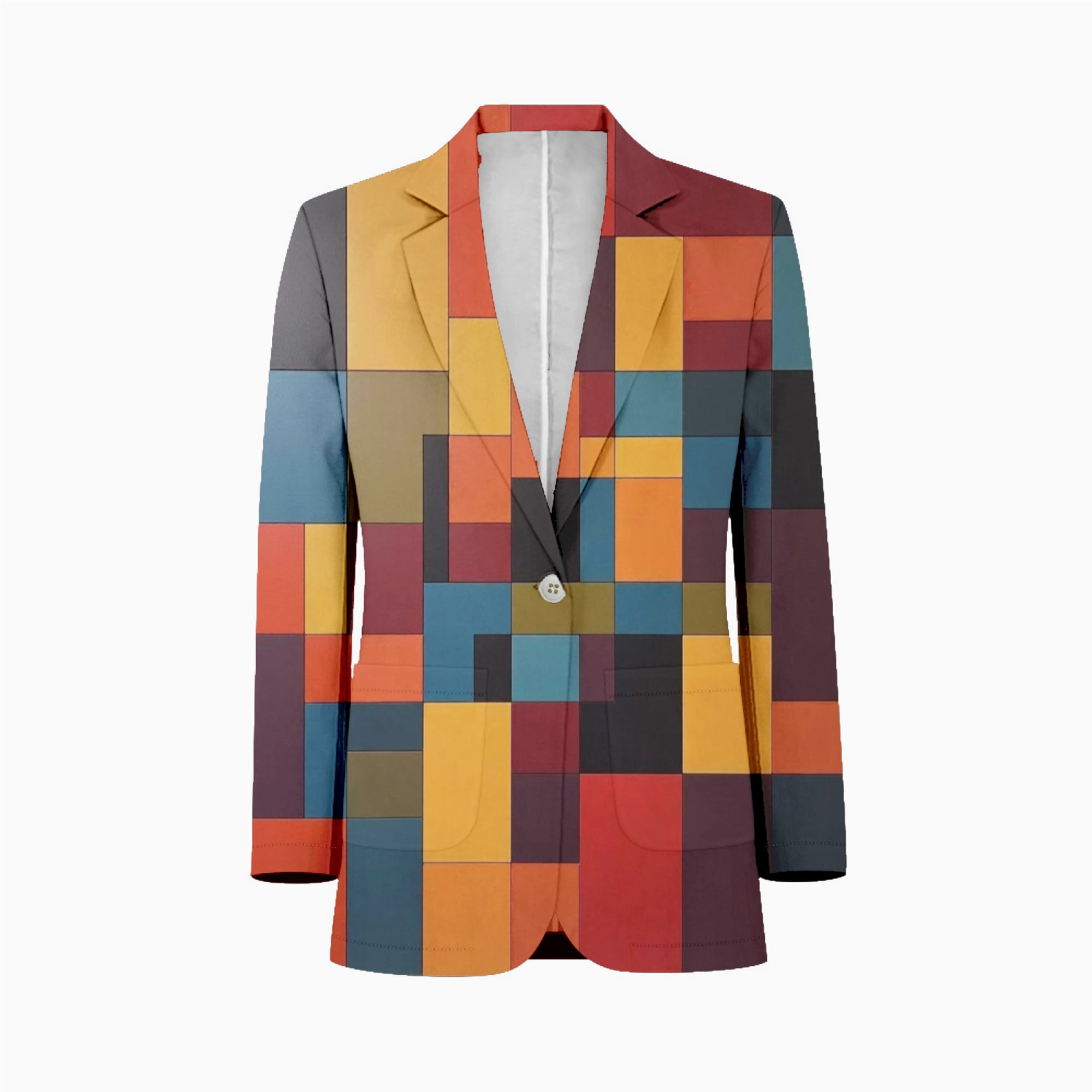 Modern art colorful squares Mens Suits Shawl Collar Slim Fit Suit Mens ...