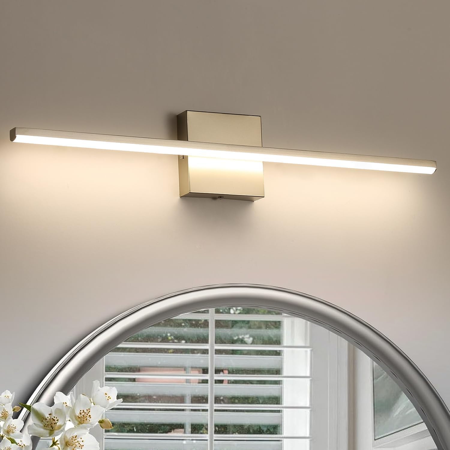 Modern bathroom Dressing lamp 24-inch, 18W brushed nickel bathroom ...