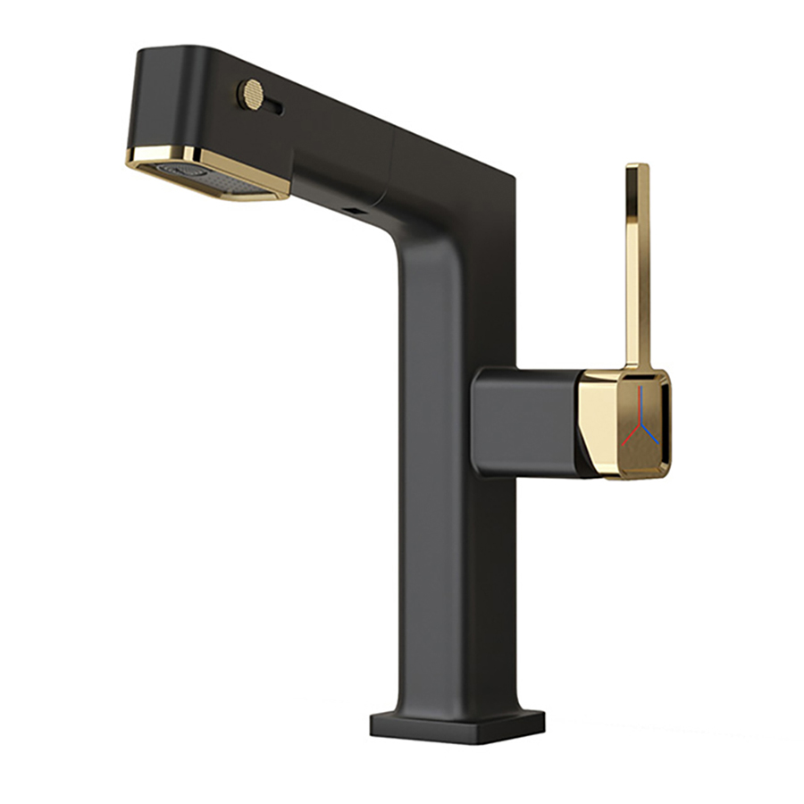 Modern bathroom sink faucet with pull-out sprayer faucet, adjustable ...