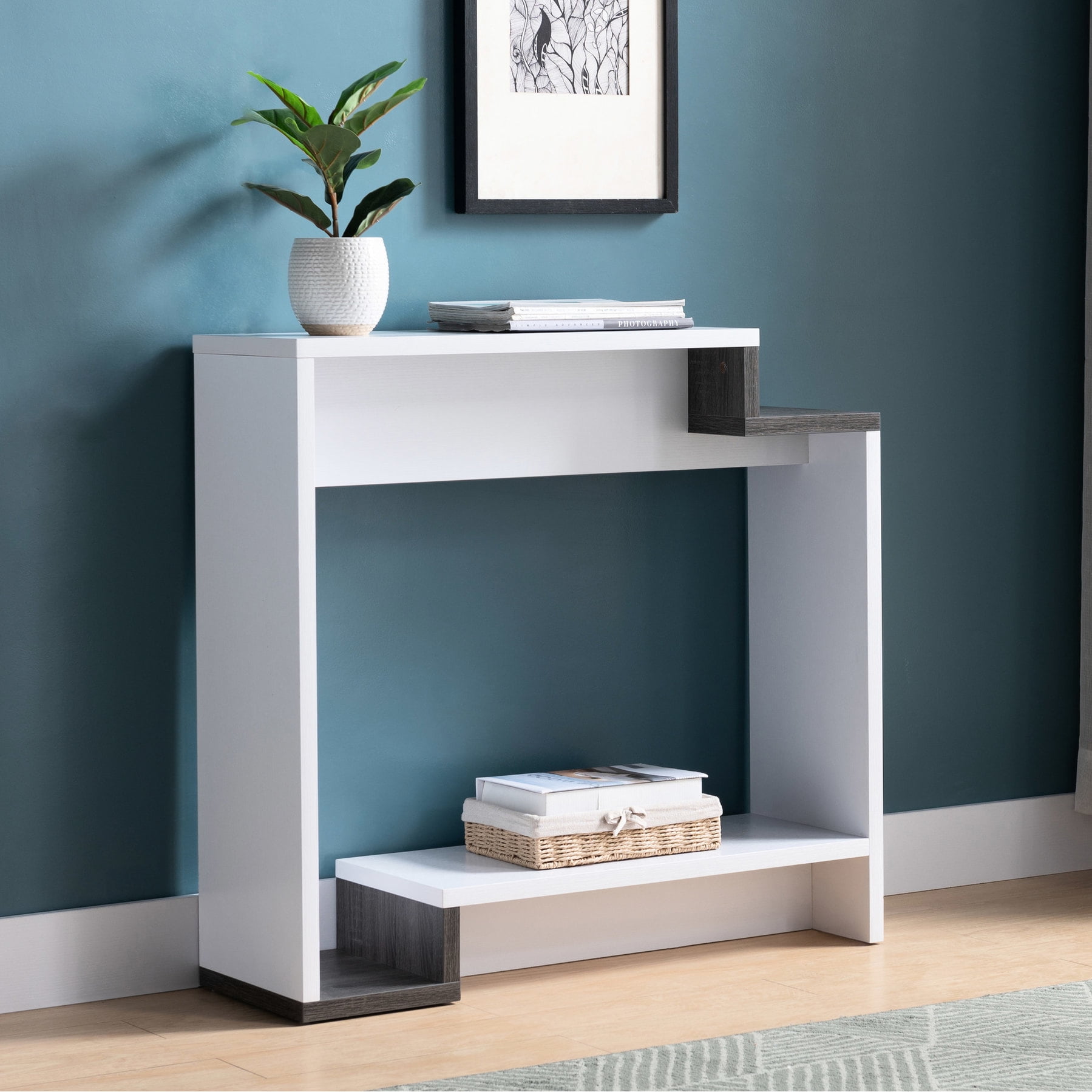 Modern console - Multi - level design - Wall accent decor / Adds style ...