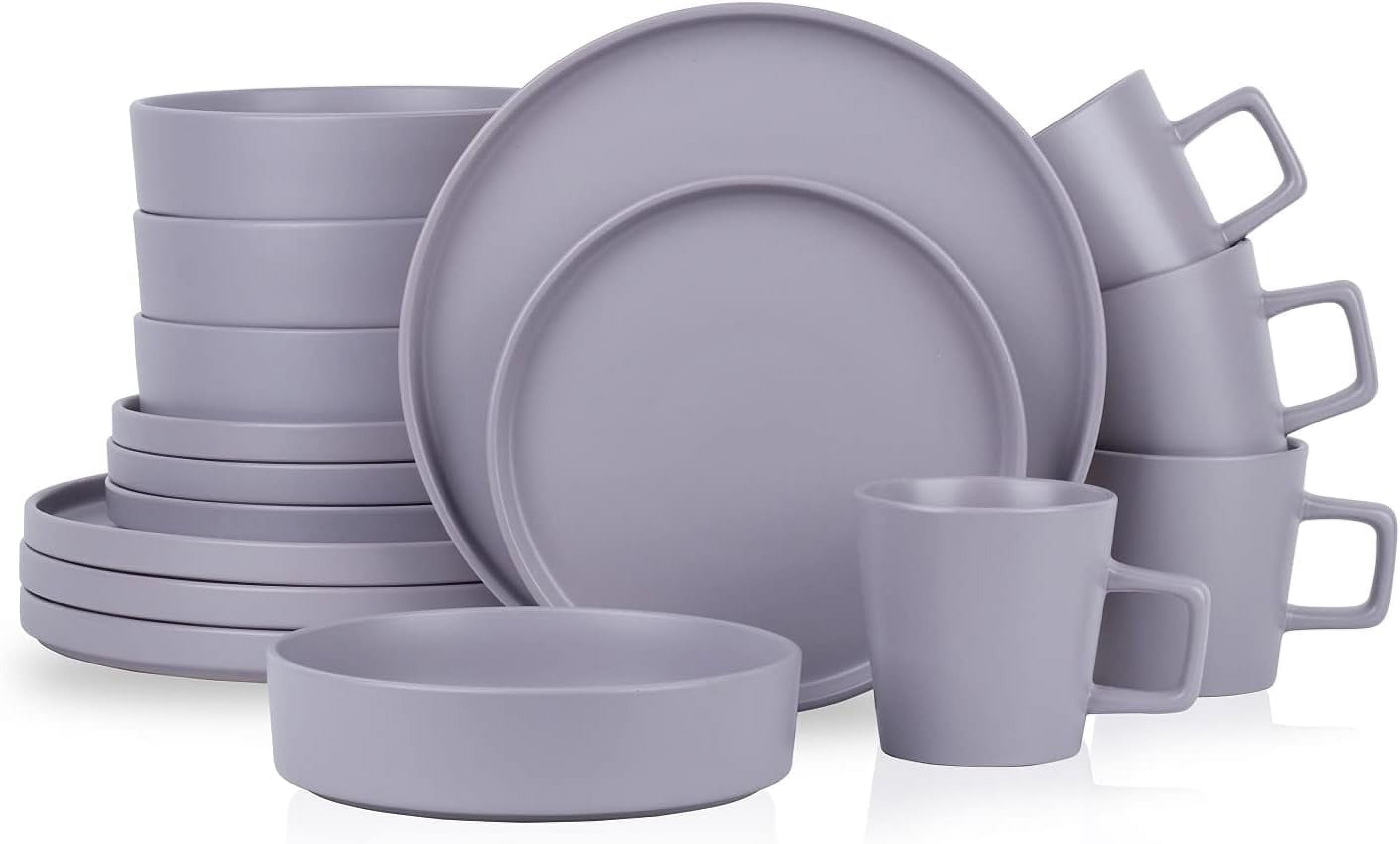 Modern crockery 16 piece dinnerware set, plate and bowl set, 4 serving ...