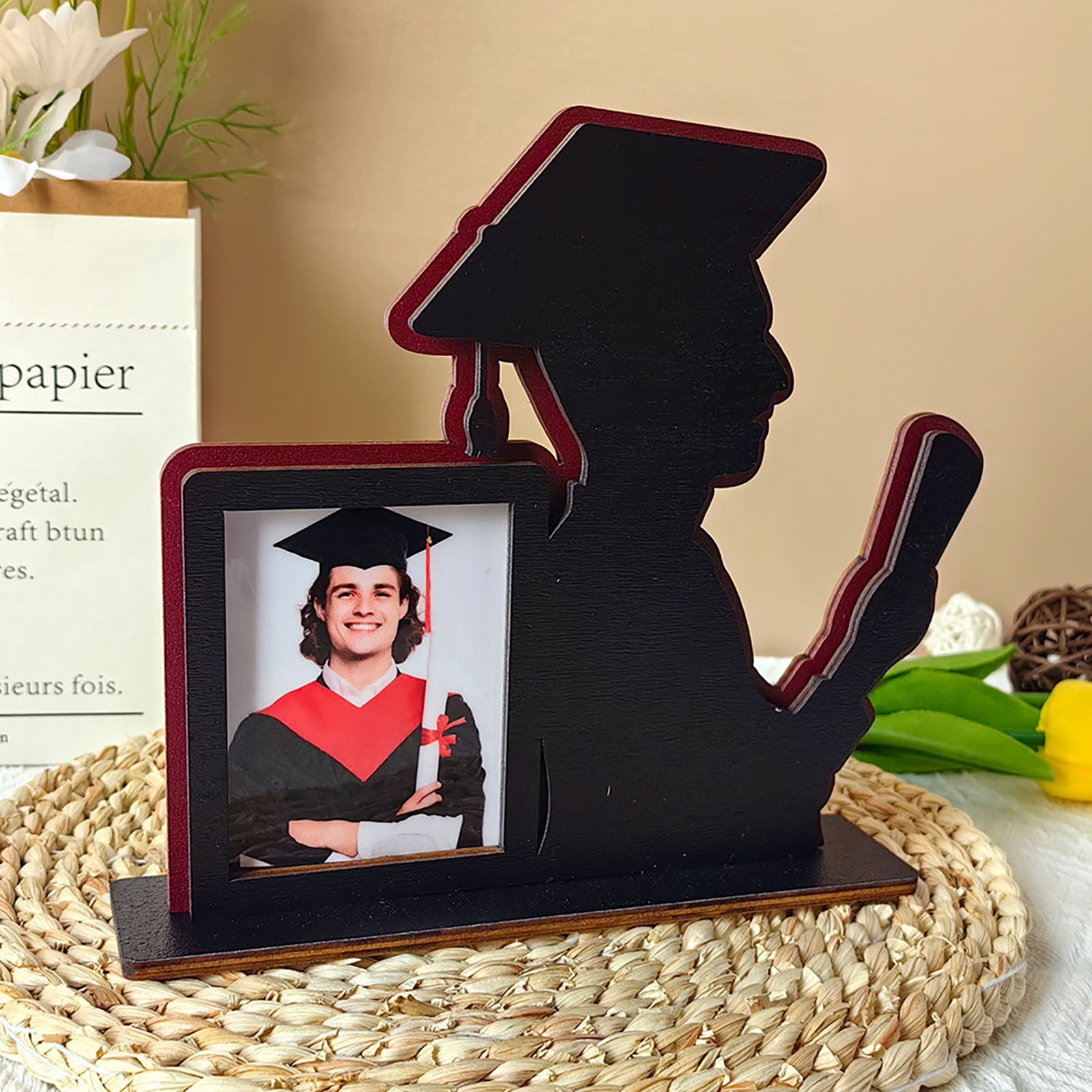 Modern decor accents! 2025 Graduation Season Photo Frame Setup Wooden ...