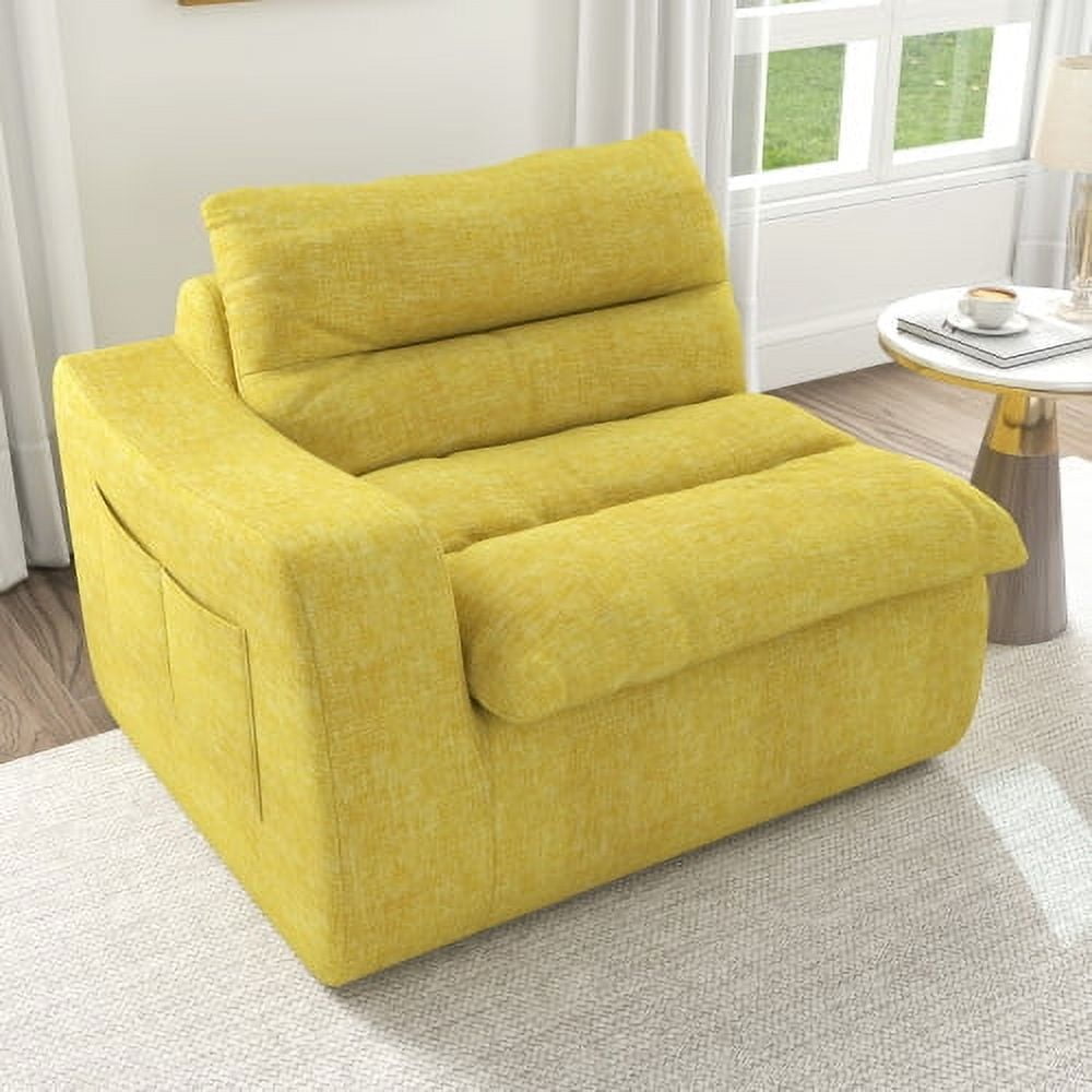 Modern floor lounge chair with left arm, comfortable beanbag sofa ...