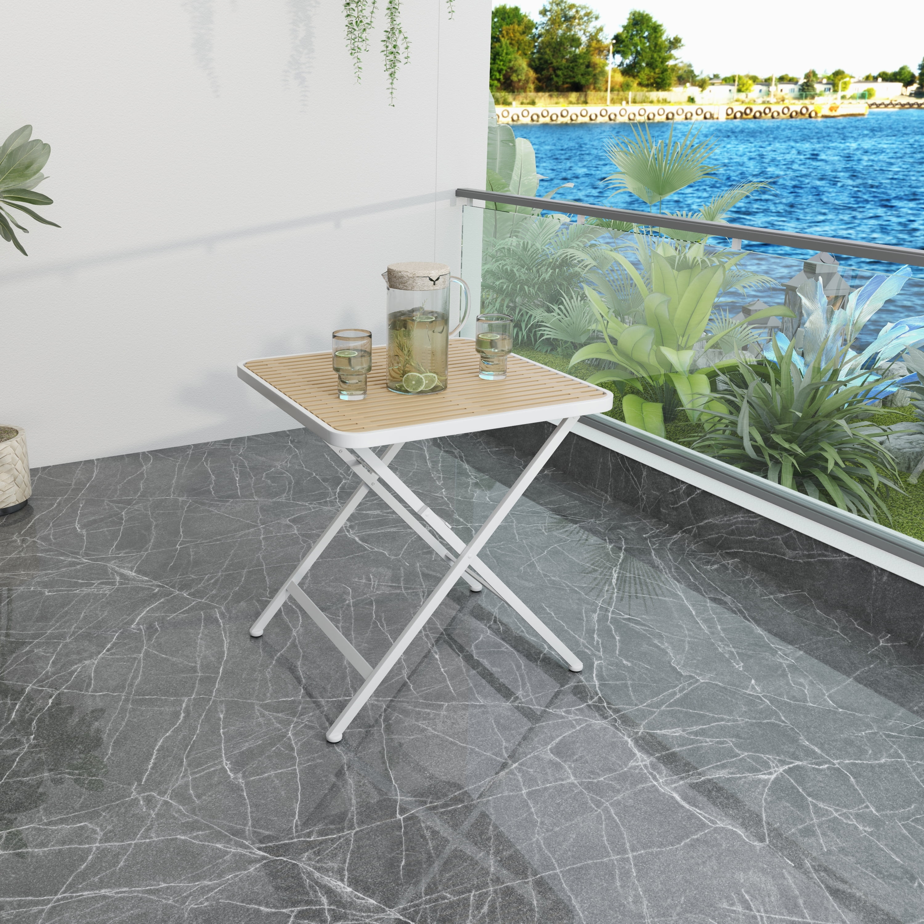 Modern folding square table - indoor and outdoor multi-functional table ...