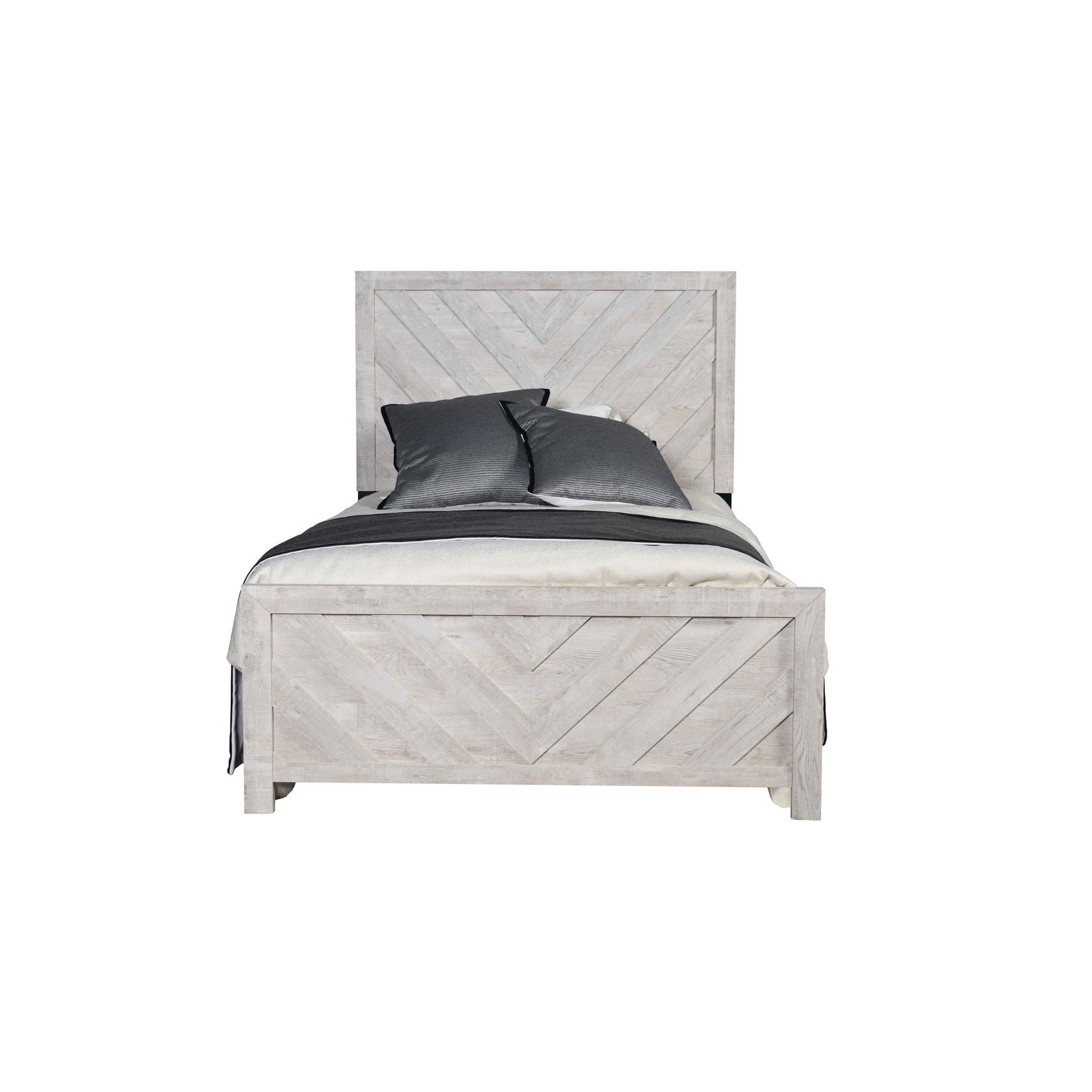 Modern full bed with wood construction and headboard for bedtime ...