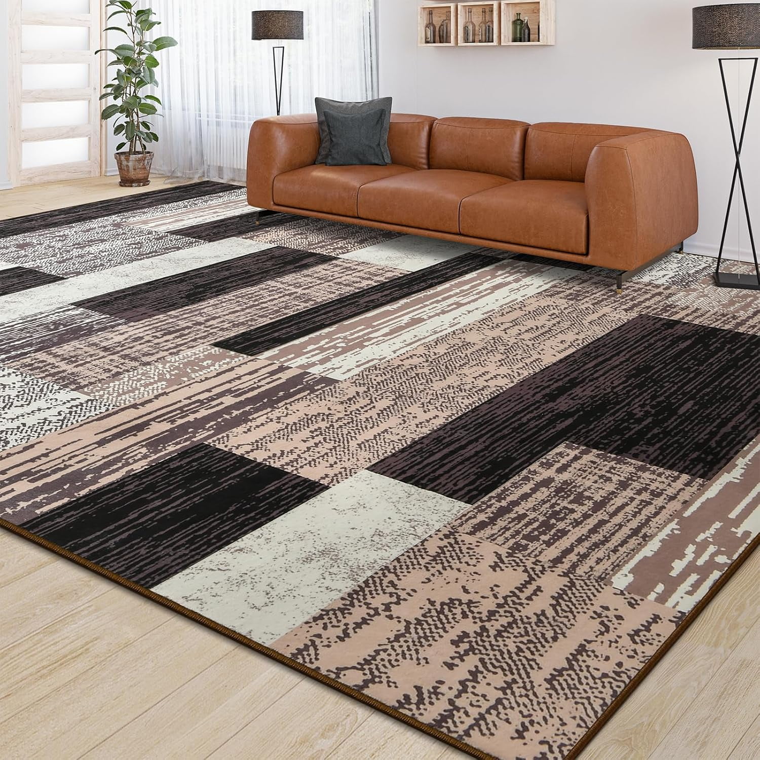 Modern geometric mosaic floor decoration, bedroom aesthetic carpet ...