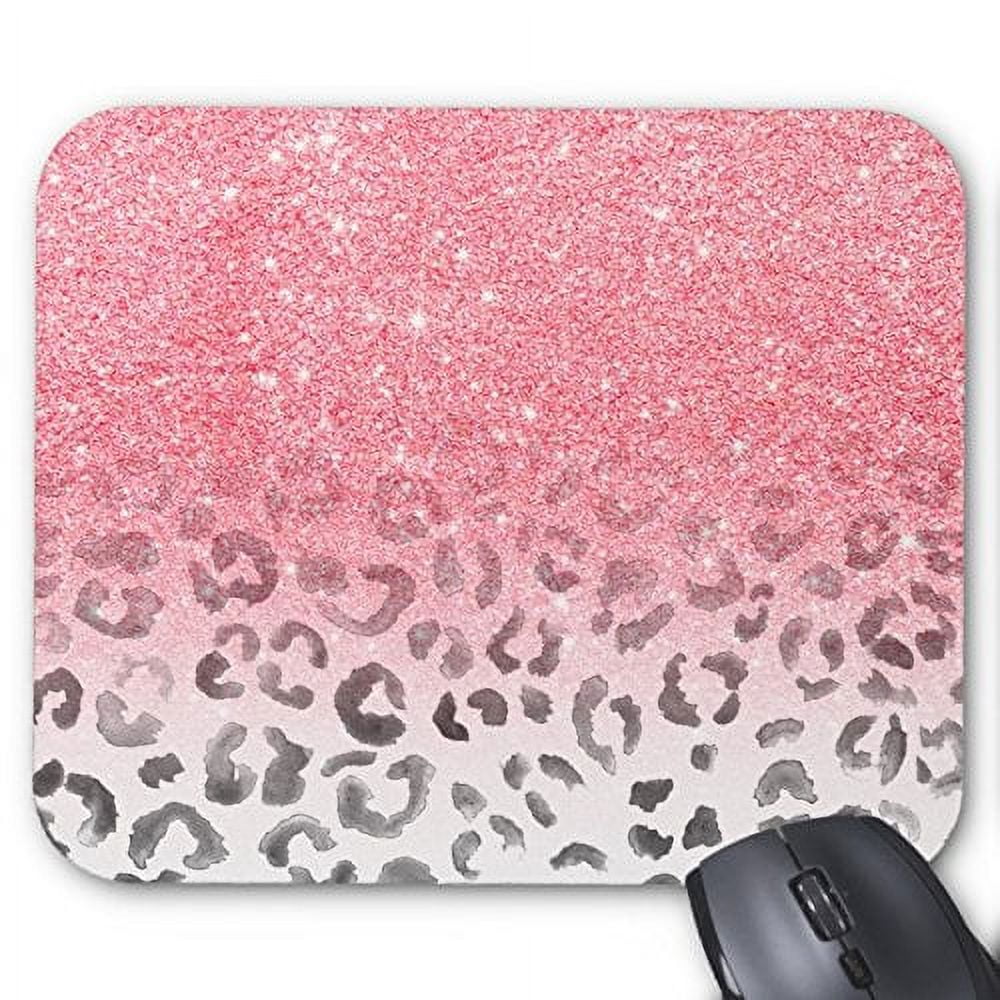 Modern girly pink glitter leopard watercolor Mouse pads Gaming Mouse ...