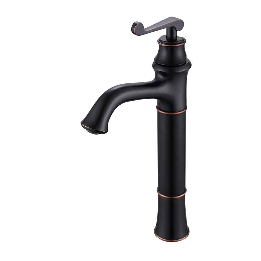 Modern handle basin mixer tap black paint vintage style full copper ...
