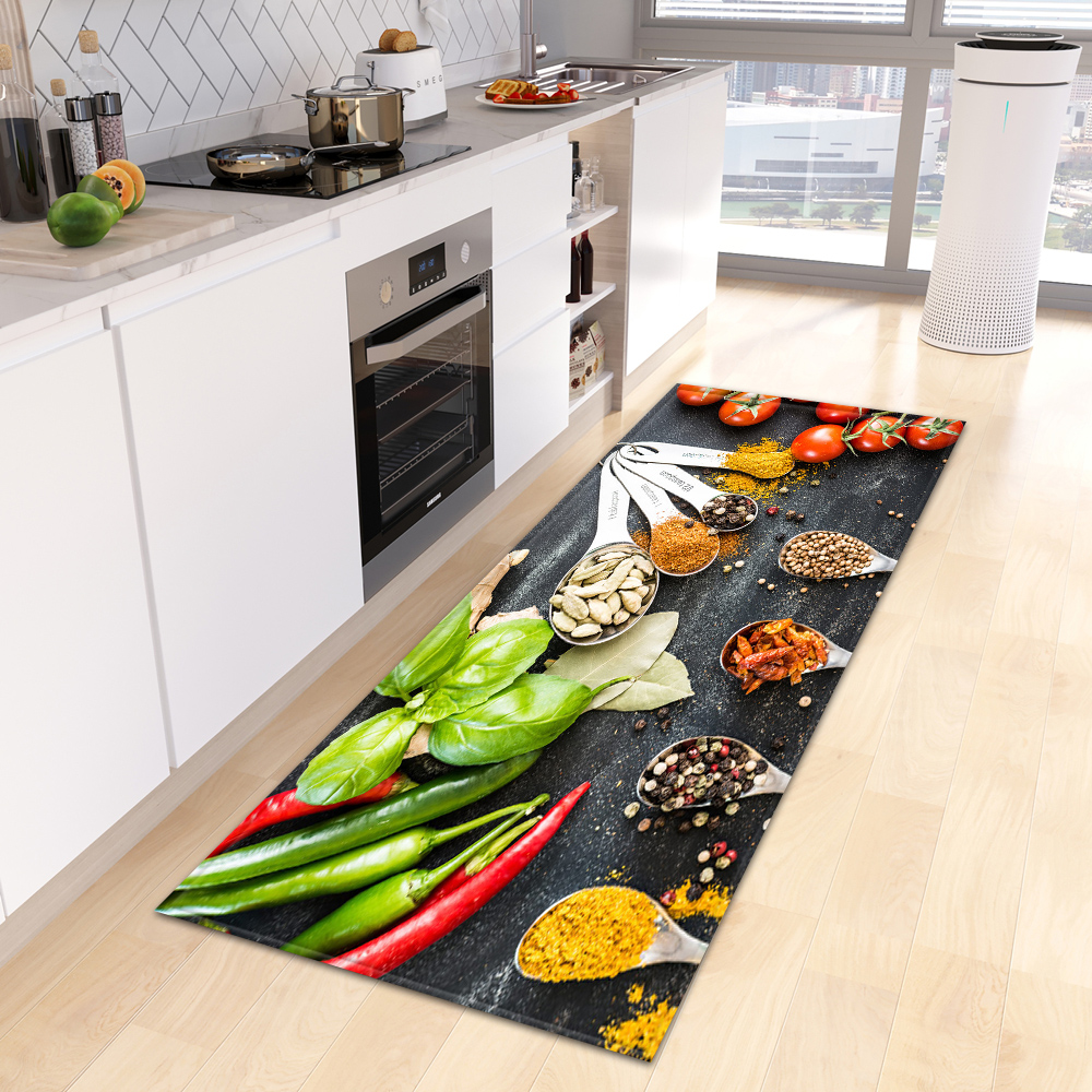 Modern kitchen carpet seasoning salt pepper pink door cushion living ...