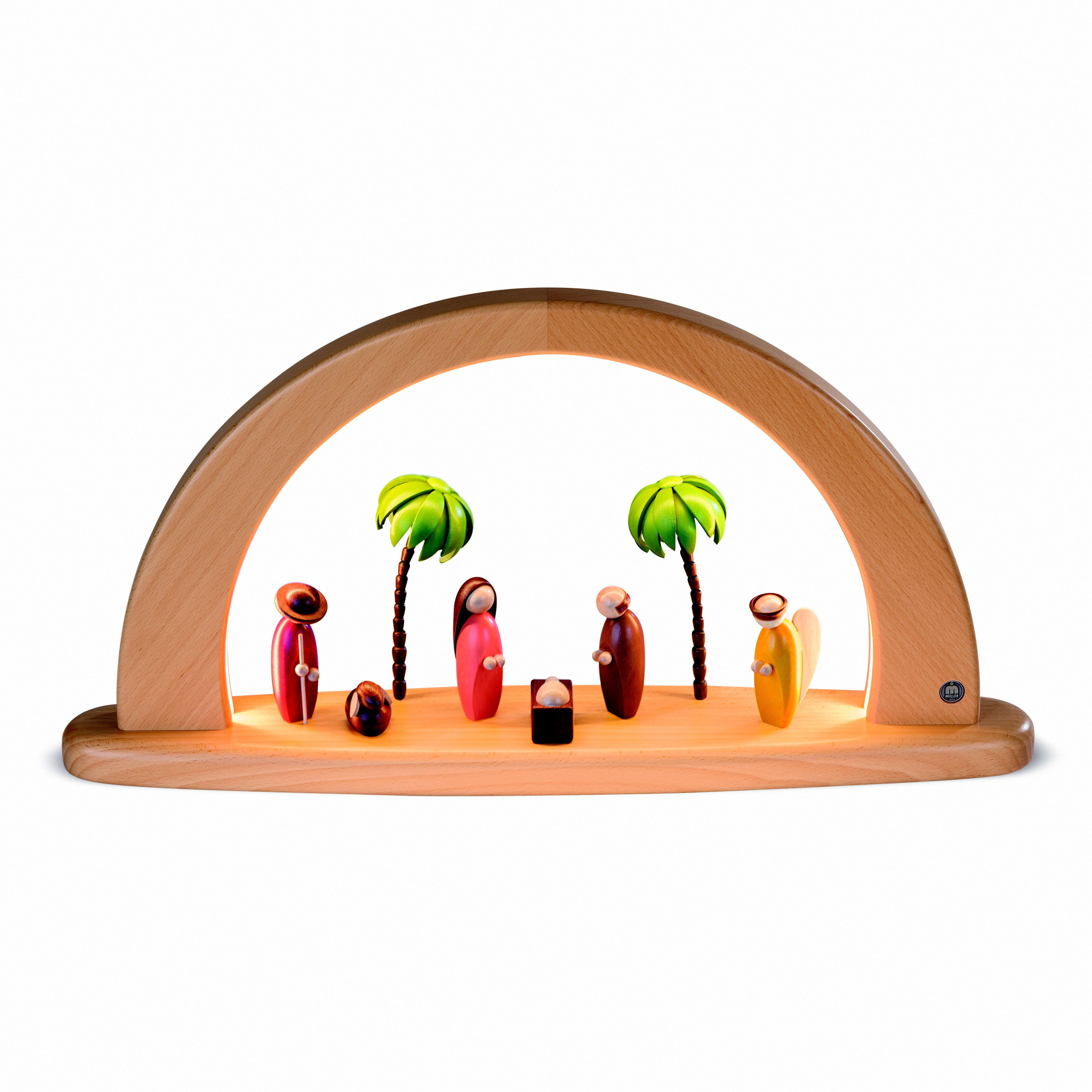 Modern light arch, birth of Christ, length 49 cm / 19 inch, colored ...