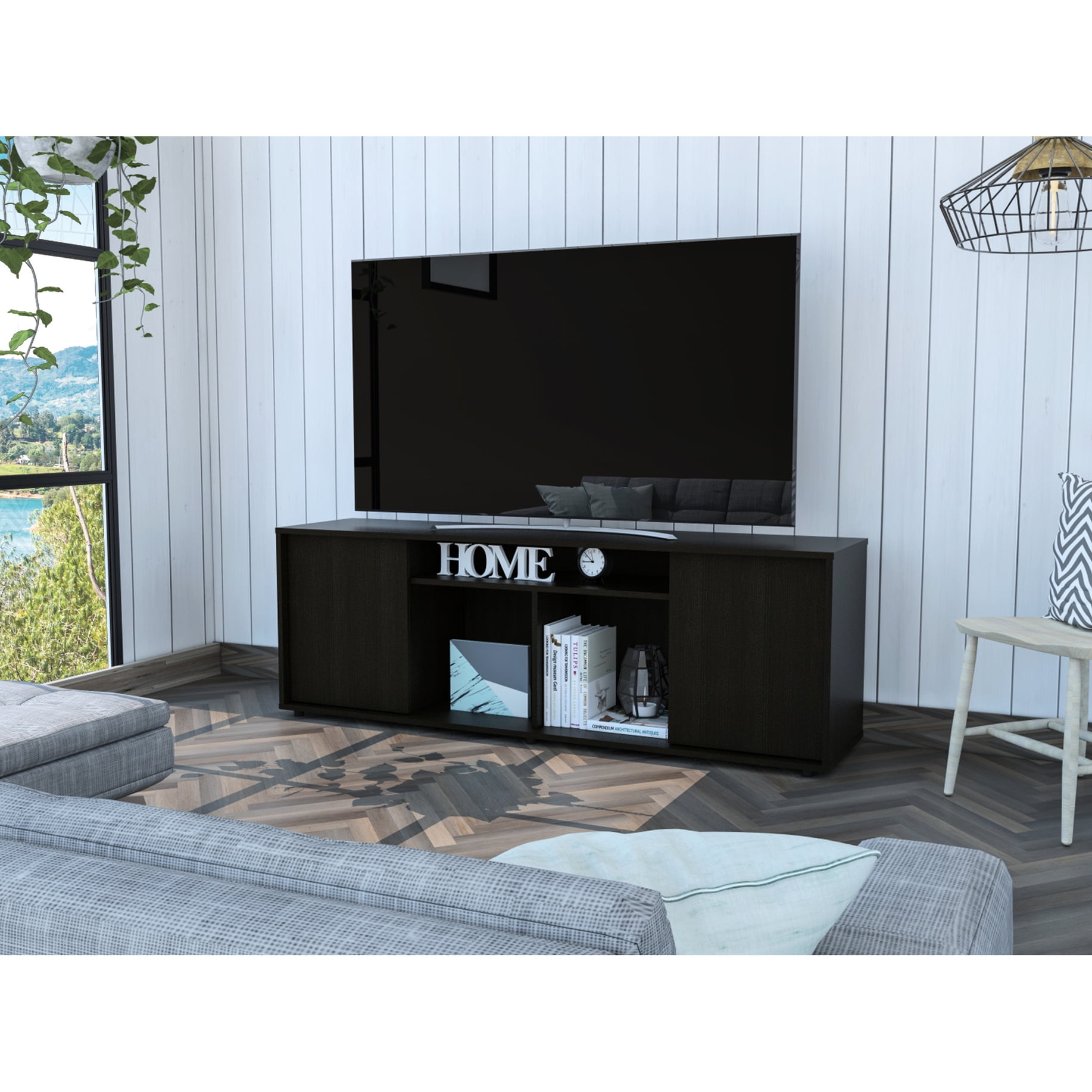 Modern look - Open storage for DVDs - Family movie night area / Store ...