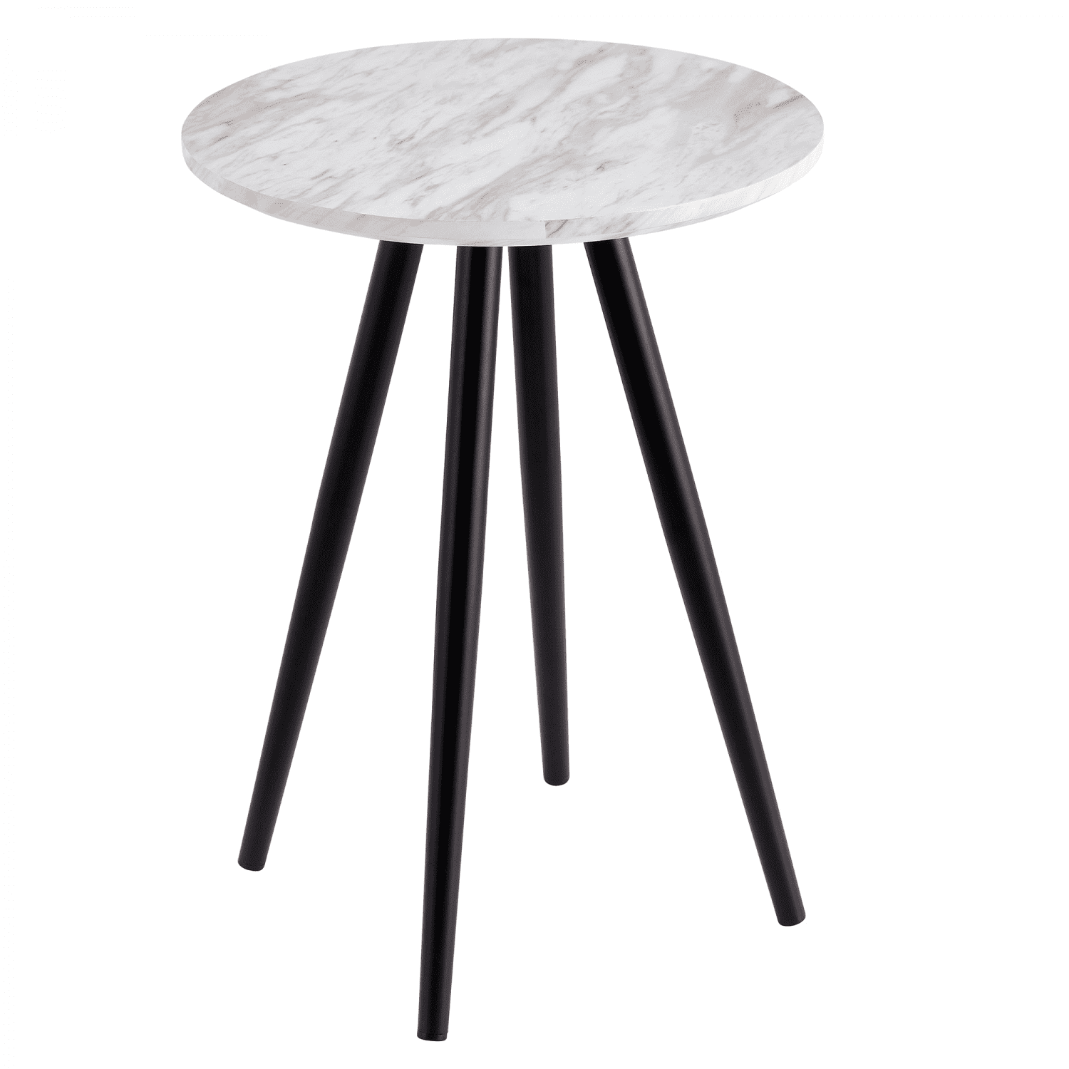Modern minimalist white imitation marble end table, small coffee table ...
