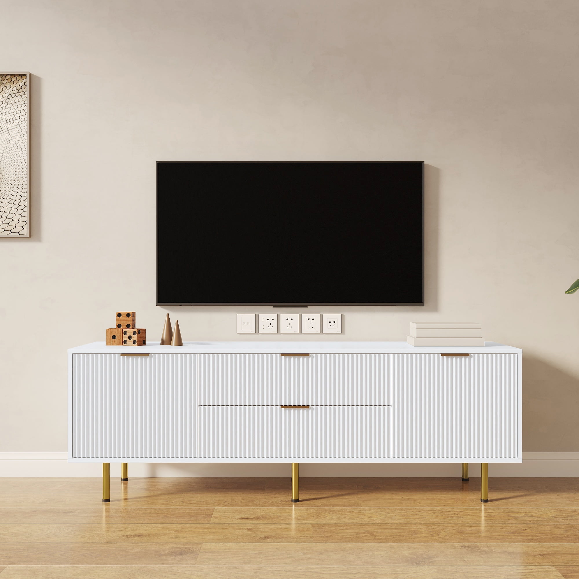 Modern warm white TV cabinet , for Living Room Bedroom Living Room Tv ...