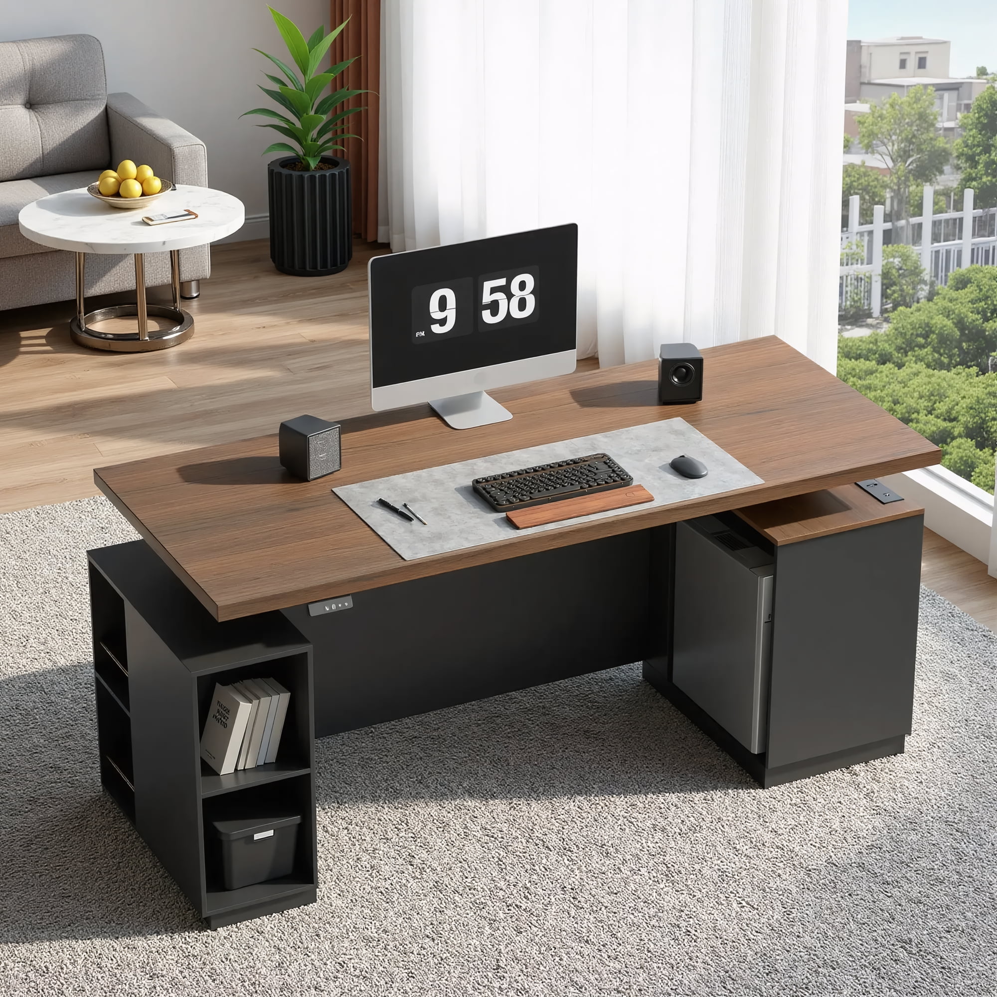 ModernMate 71" W One-Piece Electric Height Adjustable Standing Desk ...