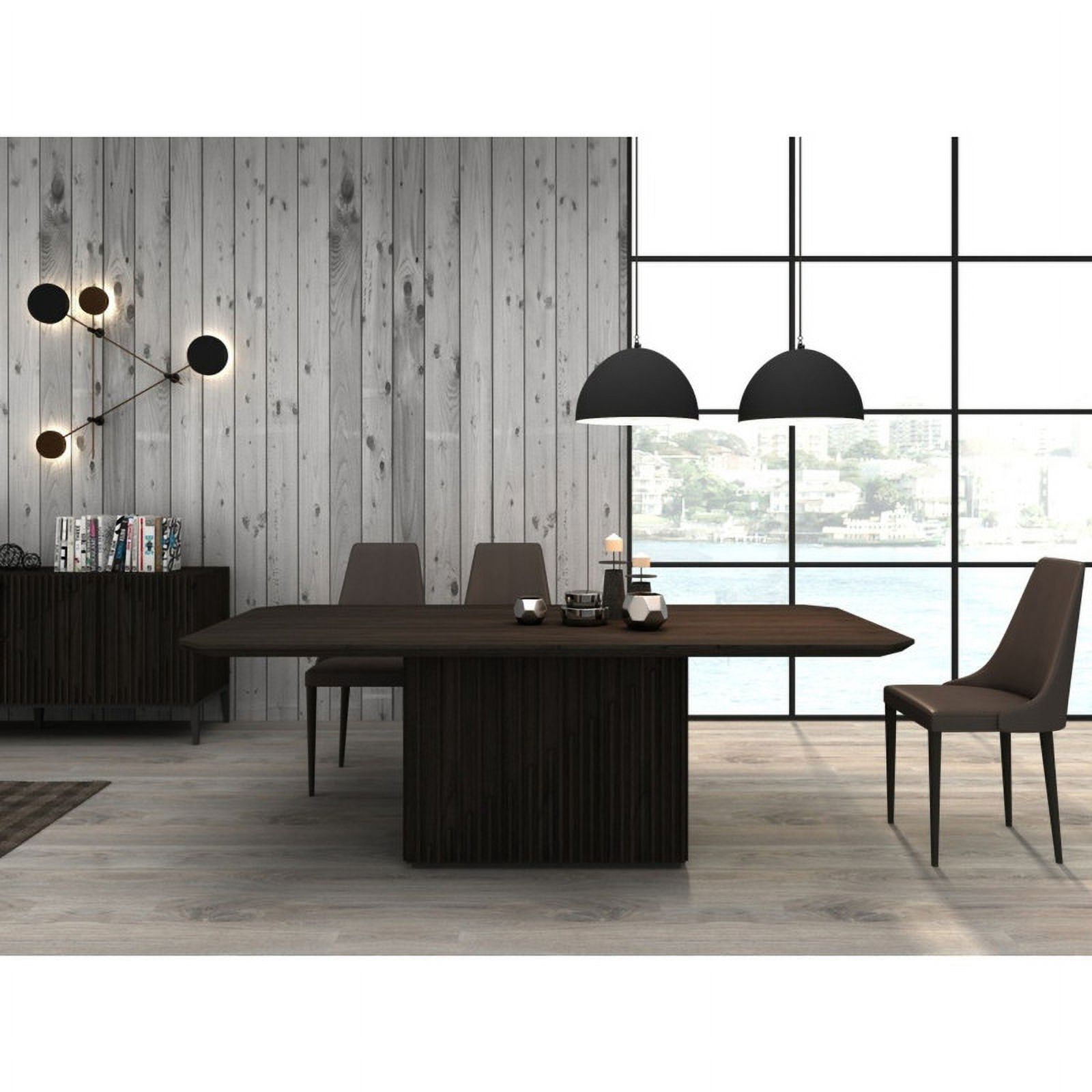 Moderna Modern Dining Room Set in Dark Oak, 7-Piece - Walmart.com