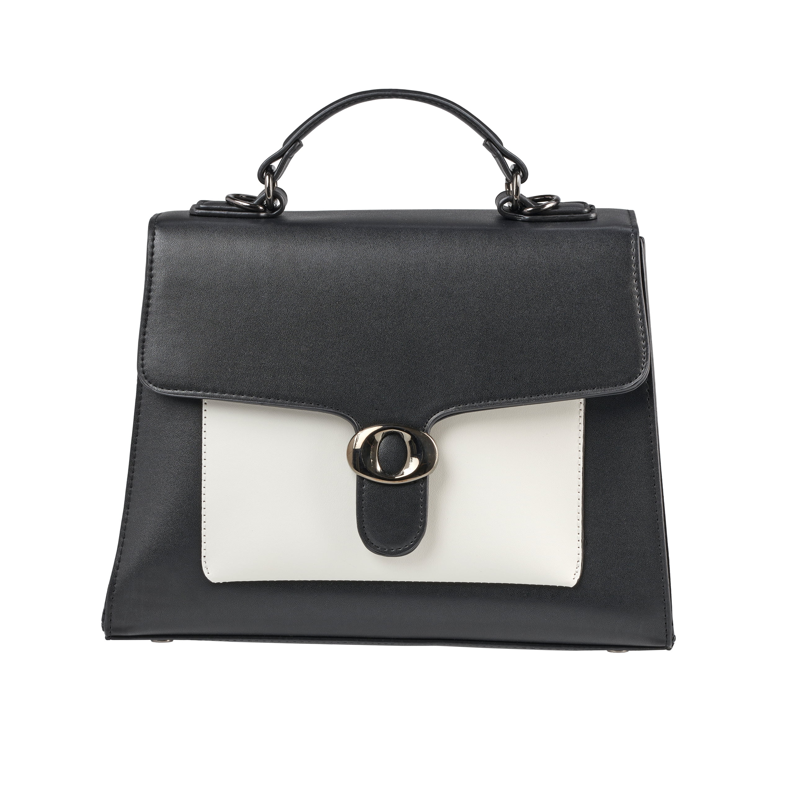 Moderne Elegance Loulu Tote - Top Handle Black & White Bag - Walmart.com