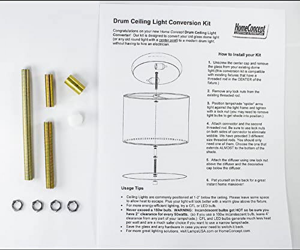Moderne Flush Mount Conversion Kit 16" w Island Paradise Linen Drum ...