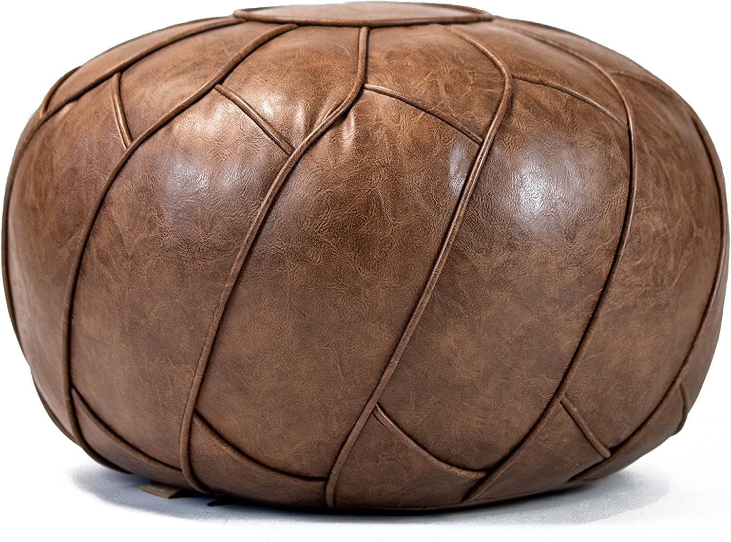 Moderner Faux Leather Pouf Unstuffed Ottoman Moroccan Footstool, Floor ...