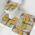 Modernism Dragonfly Bathroom Rugs Set Retro Oil Painting Hand Painted ...
