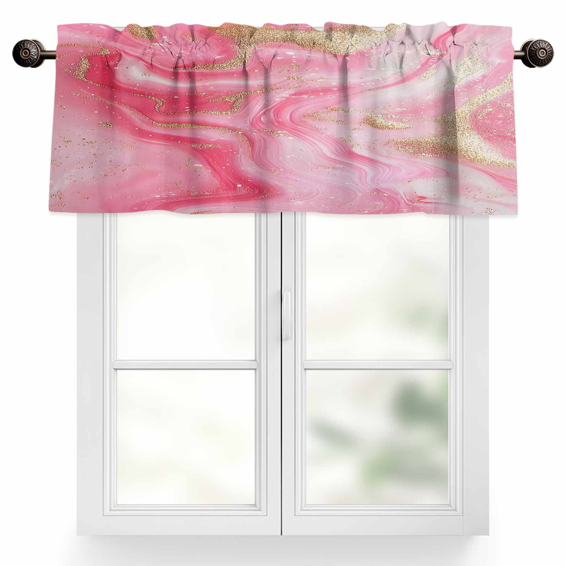 Modernism Valances for Windows, 60 x 18in, Impressionist Theme Pink ...