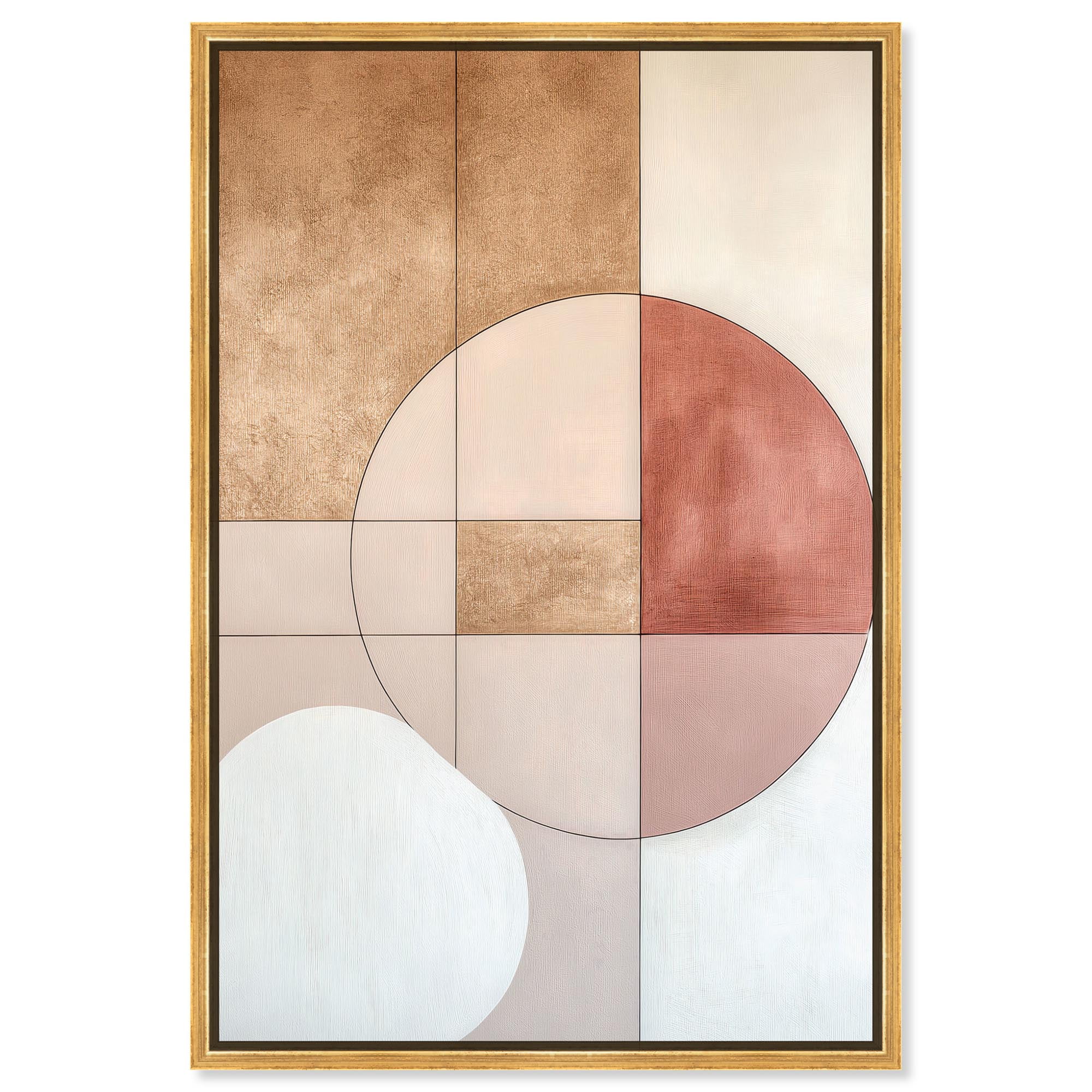 Modernist Circles II Canvas Minimalist Abstracts by Art Remedy, Gold ...