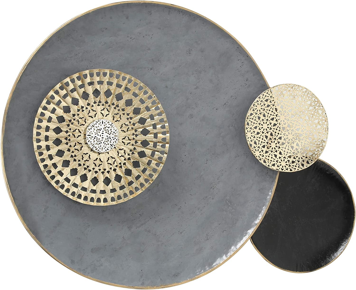 Modernist Floating Roundels, Metal Wall Sculpture, Decor, Gold Gilt ...