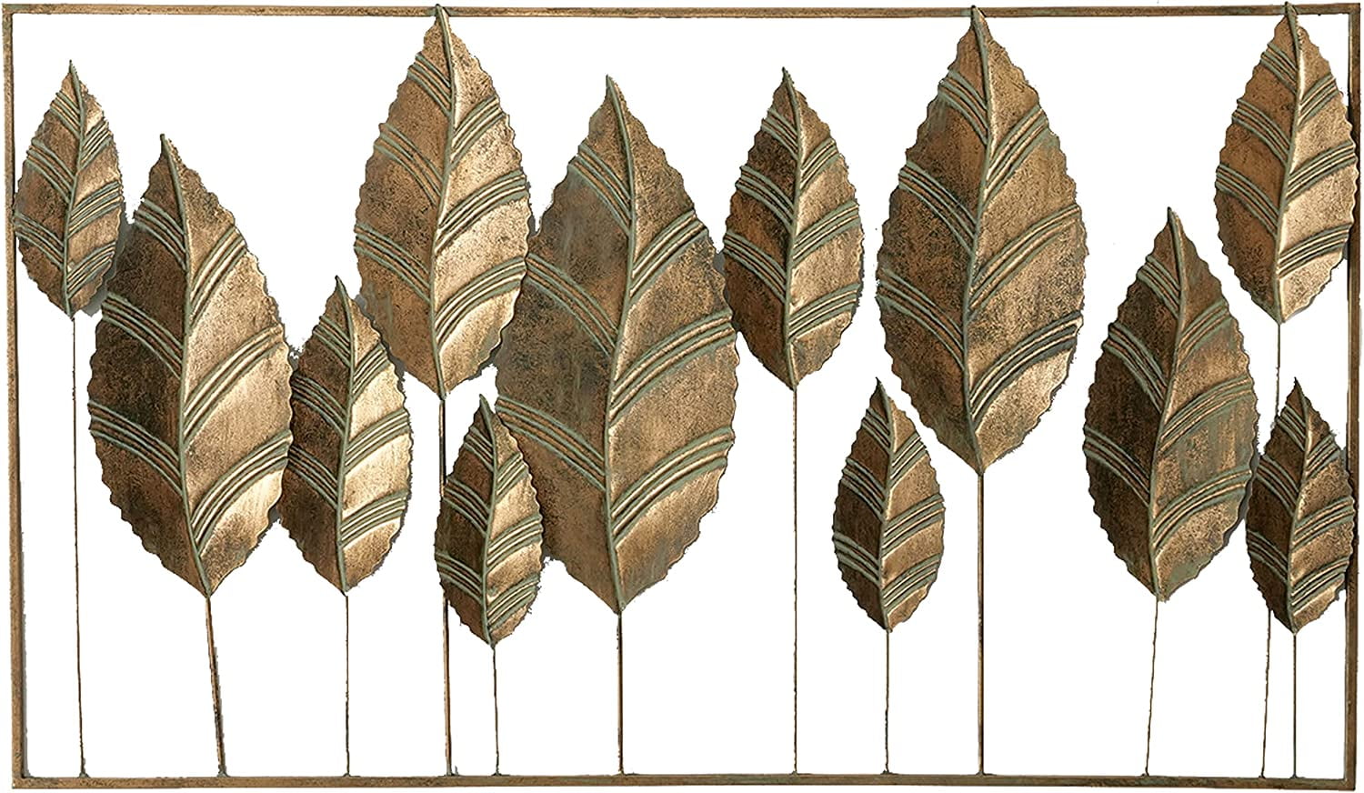 Modernist Home Botanical Leaf Wall Sculpture, Atelier Welded, Gold With ...