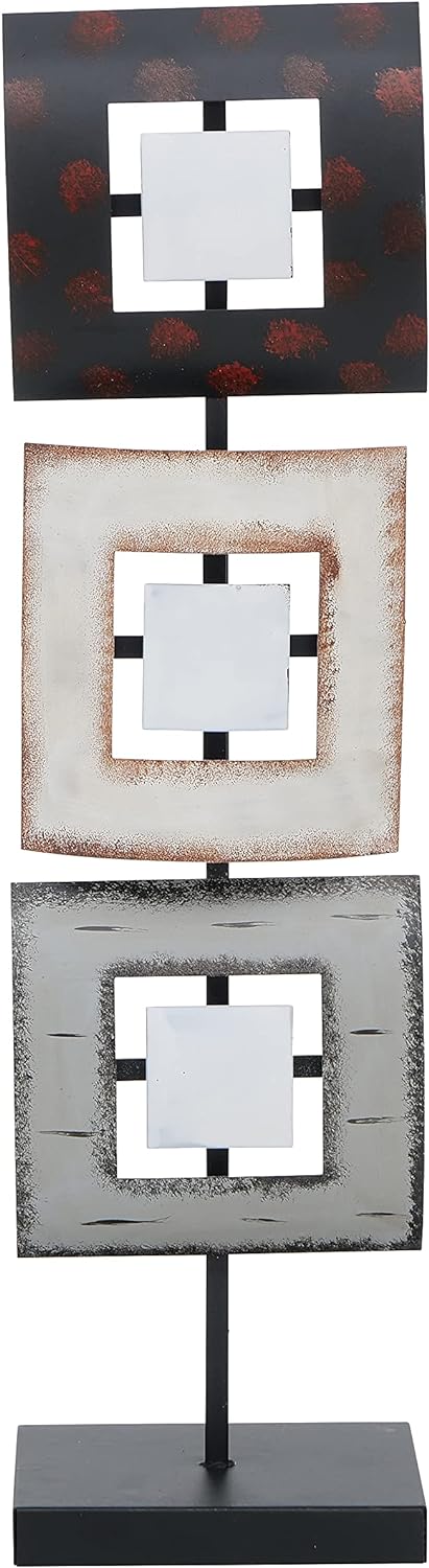 Modernist Home Floating Squares Sculpture, Metal Table Top Art, Artisan ...